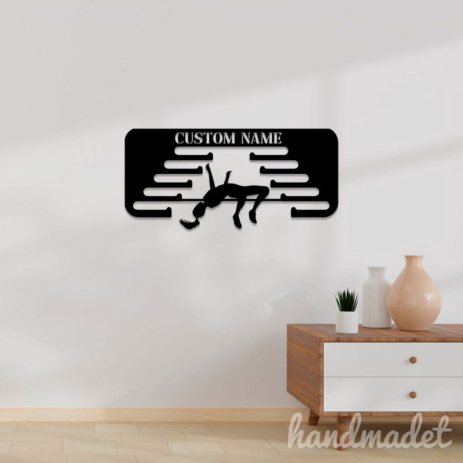 Handmadetneonsign Female High Jump Medal Hanger Metal Wall Art Light ...