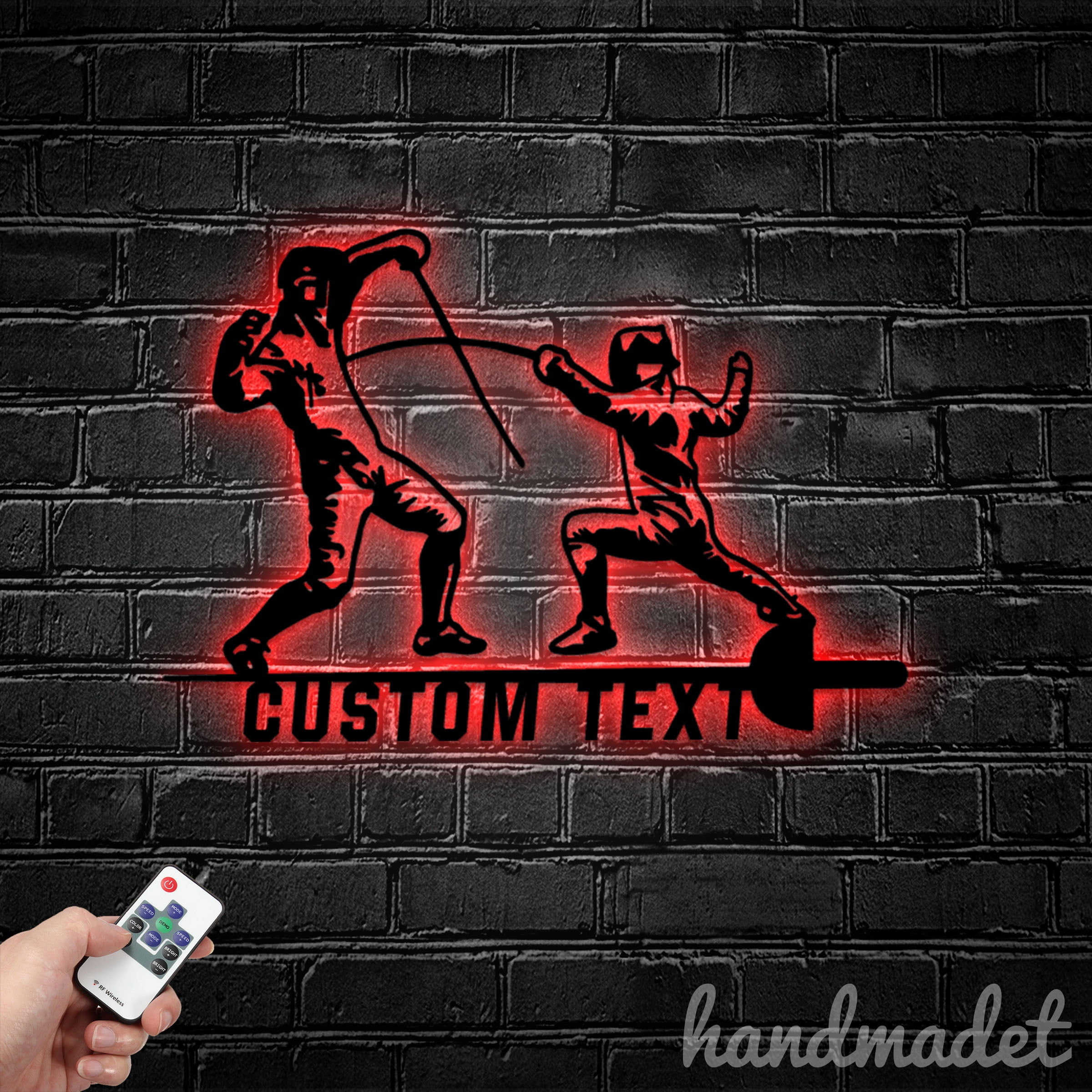 Handmadetneonsign Fencing Metal Wall Art Light, Fencing Metal Sign Wall ...