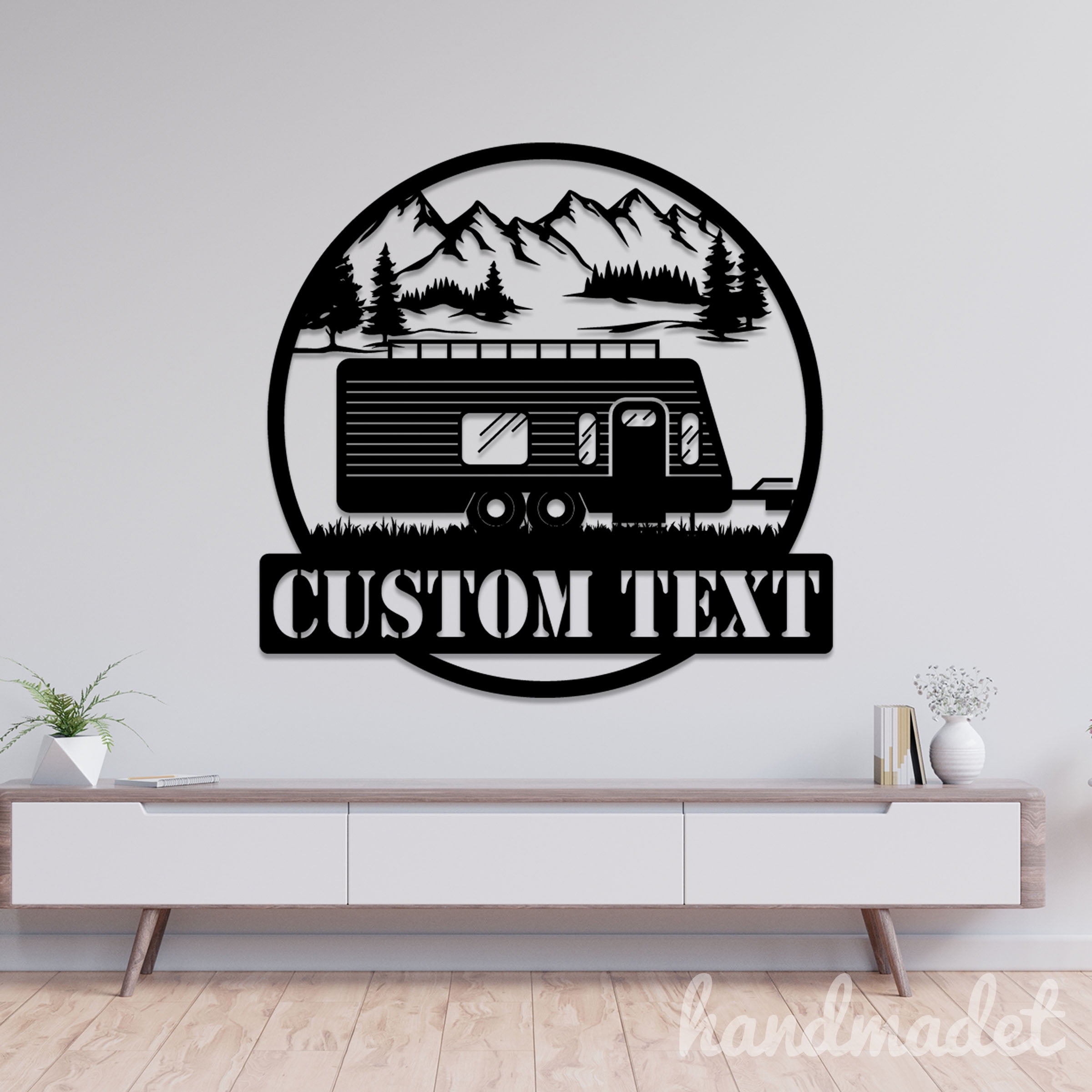 Handmadetneonsign Fifth Wheel Camper Metal Wall Art Light, Mountain ...