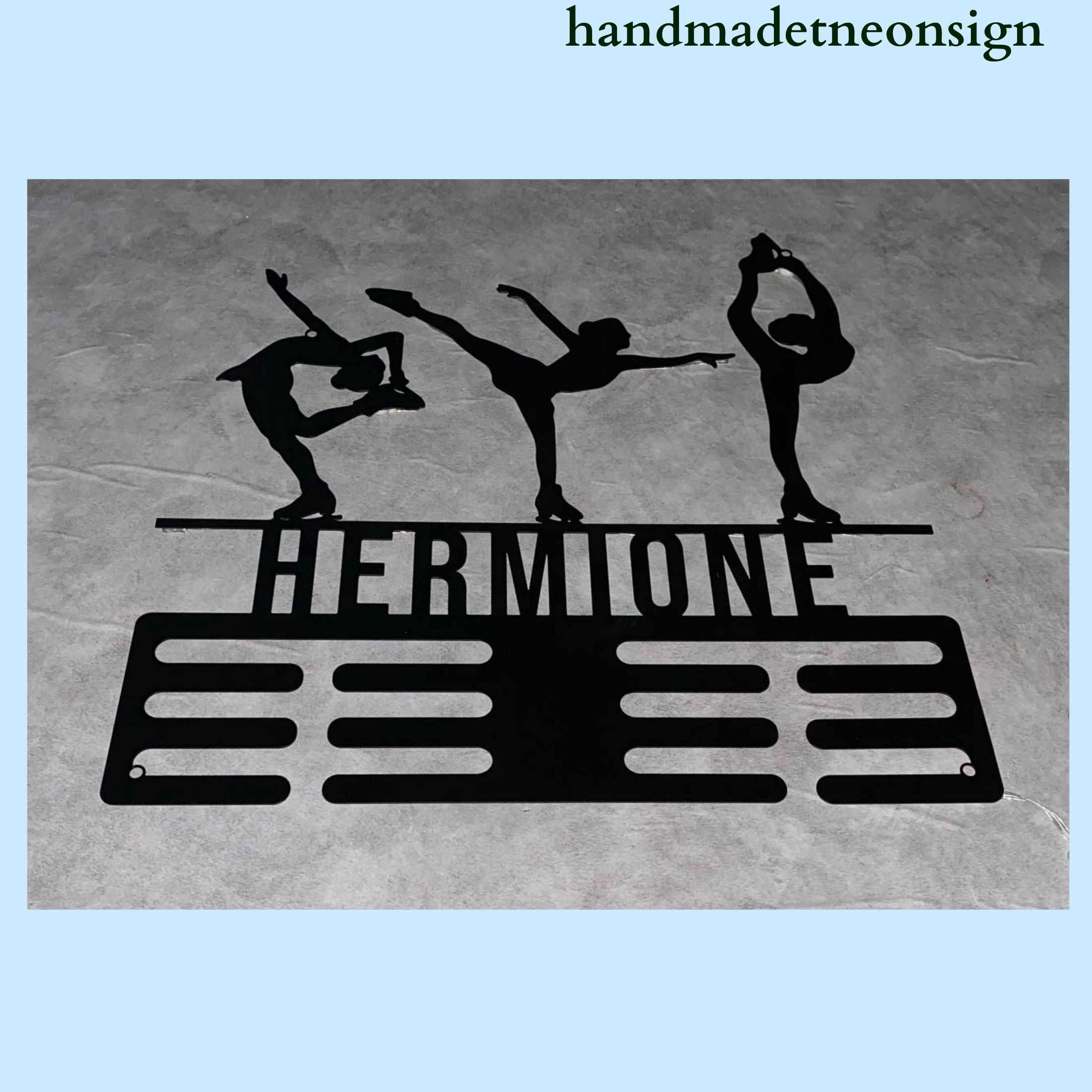 Handmadetneonsign Figure Skater Medal Hanger, Figure Skater Metal ...