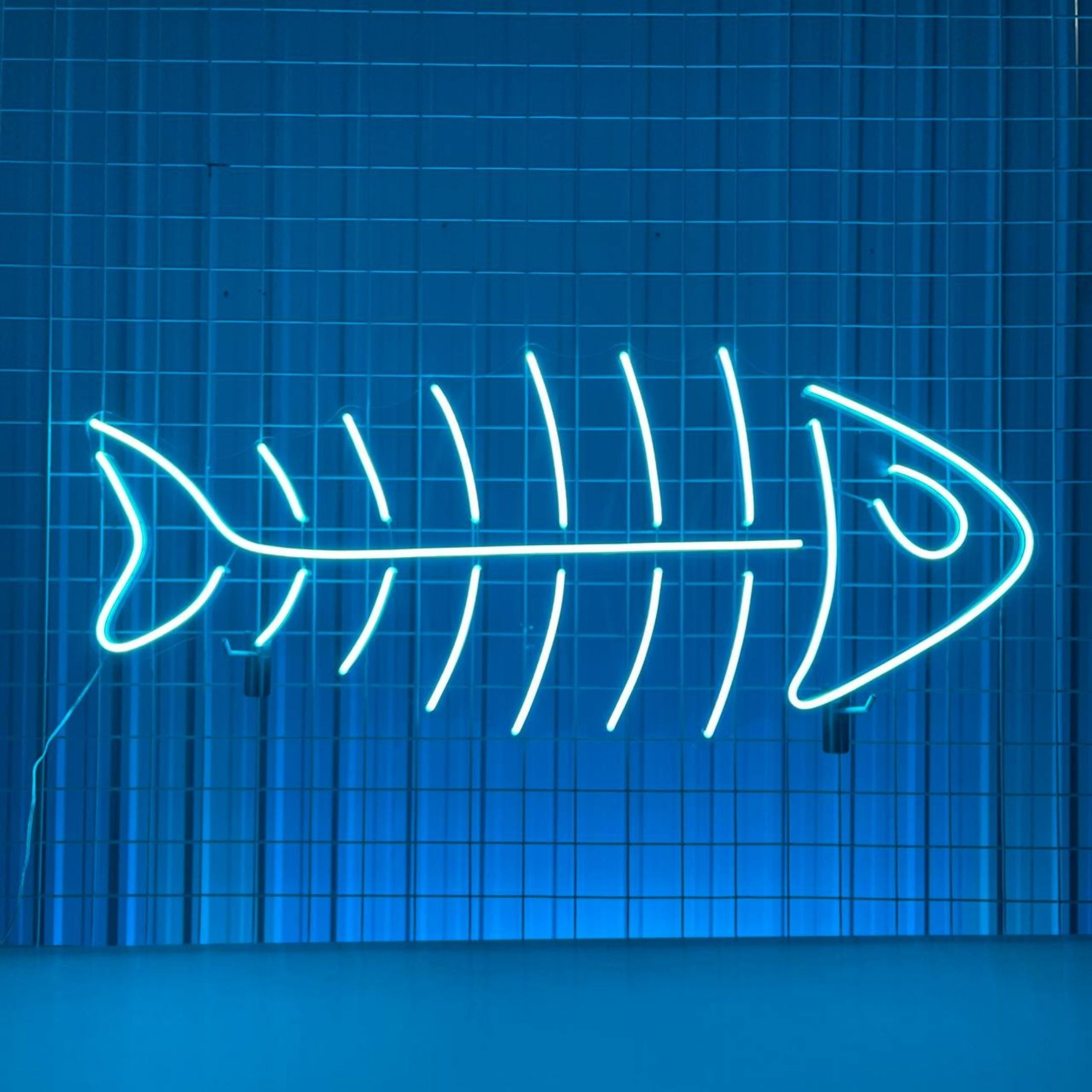 Handmadetneonsign Fish Bone Neon Sign, Fish Bone Wall Art Decor, Fish ...