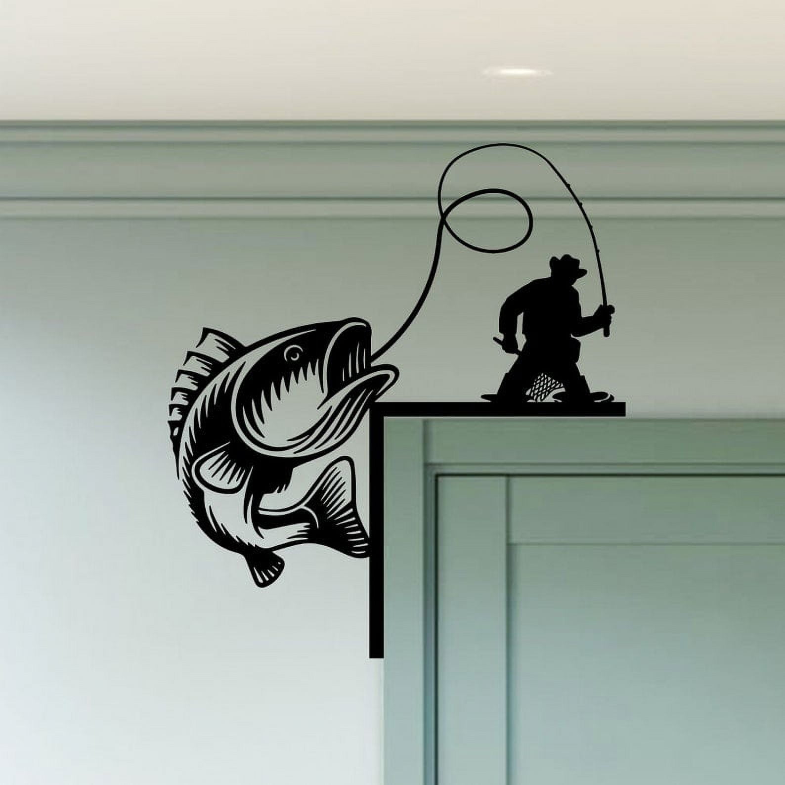 Handmadetneonsign Fishing Door Corner Sign, Fishing Metal Door Topper ...