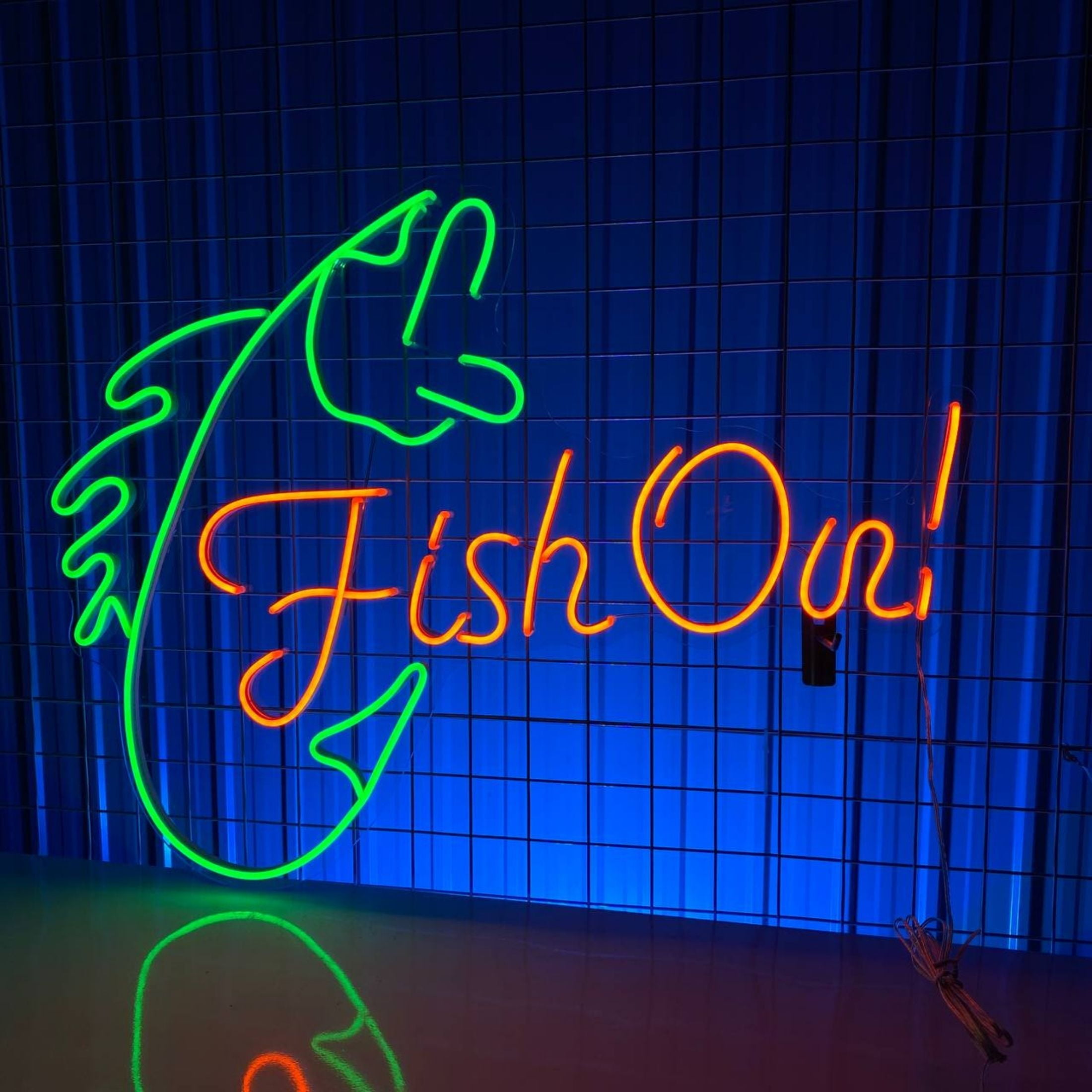 Handmadetneonsign Fishing Neon Sign, Fishing Wall Art Decor, Fish Led ...