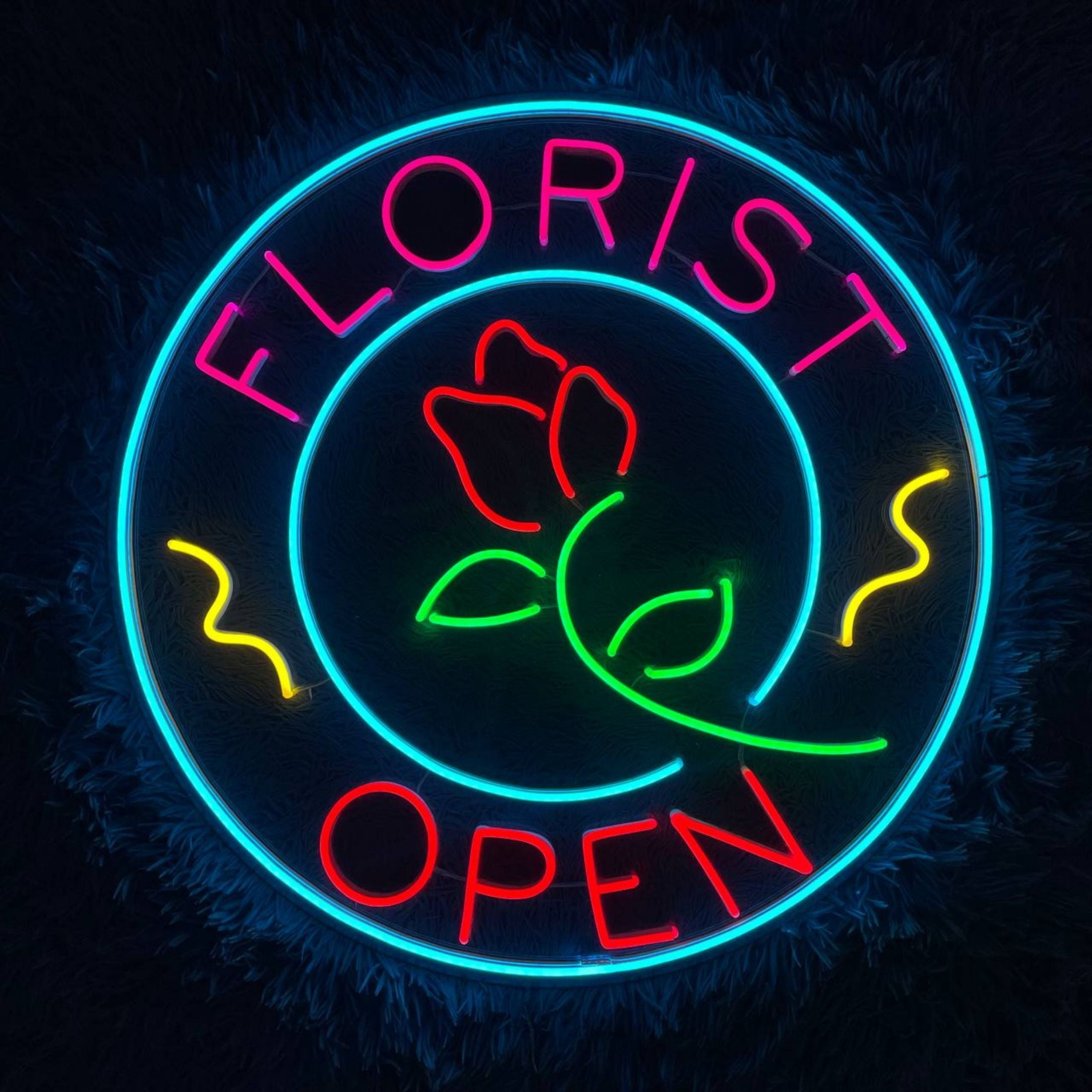Handmadetneonsign Flower Open Shop Neon Sign, Flower Shop Wall Art ...