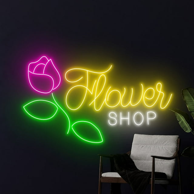 Handmadetneonsign Flower Shop Neon Sign, Flower Neon Light, Florist ...