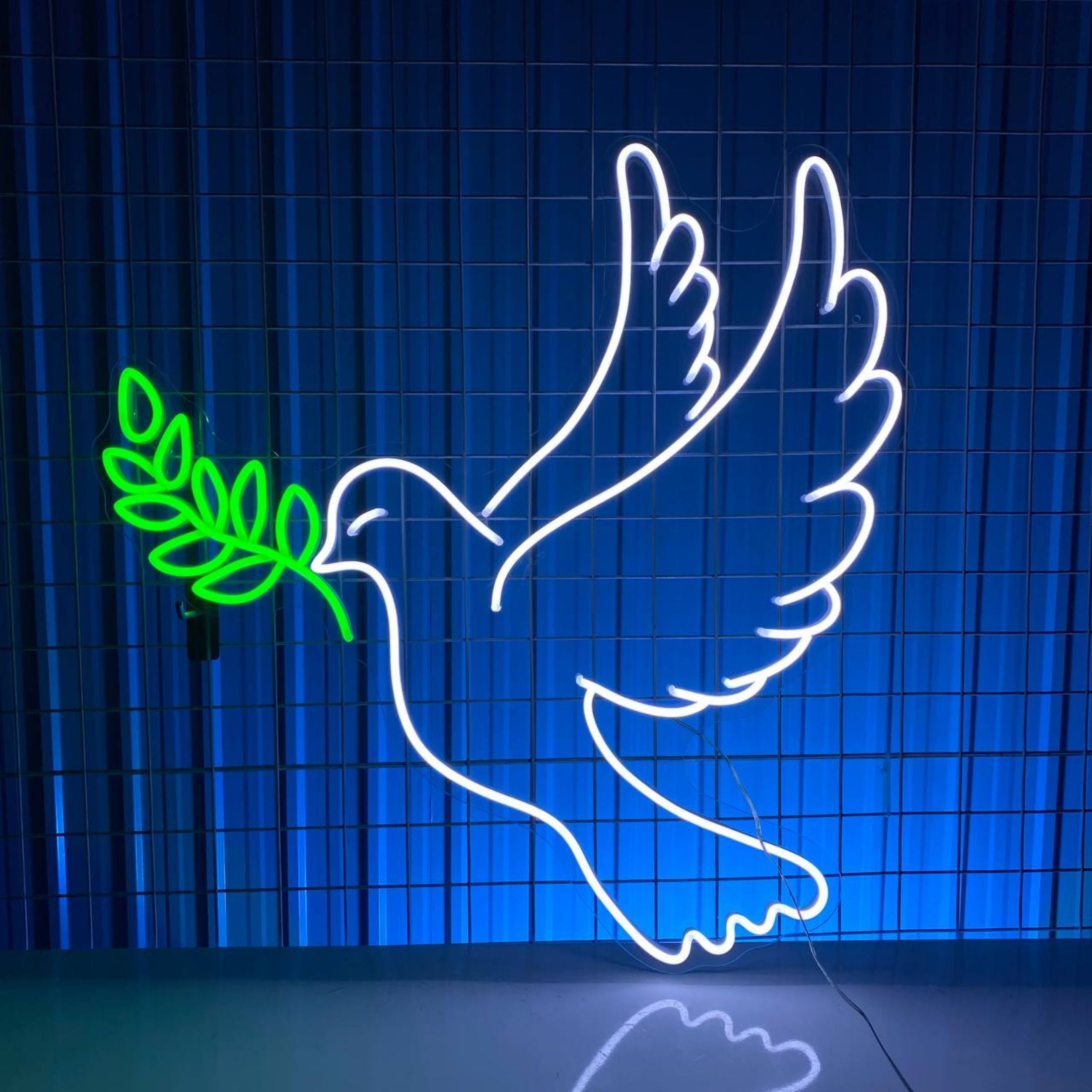 Handmadetneonsign Flying Pigeon Neon Sign, Freedom Bird Tree Leaves ...