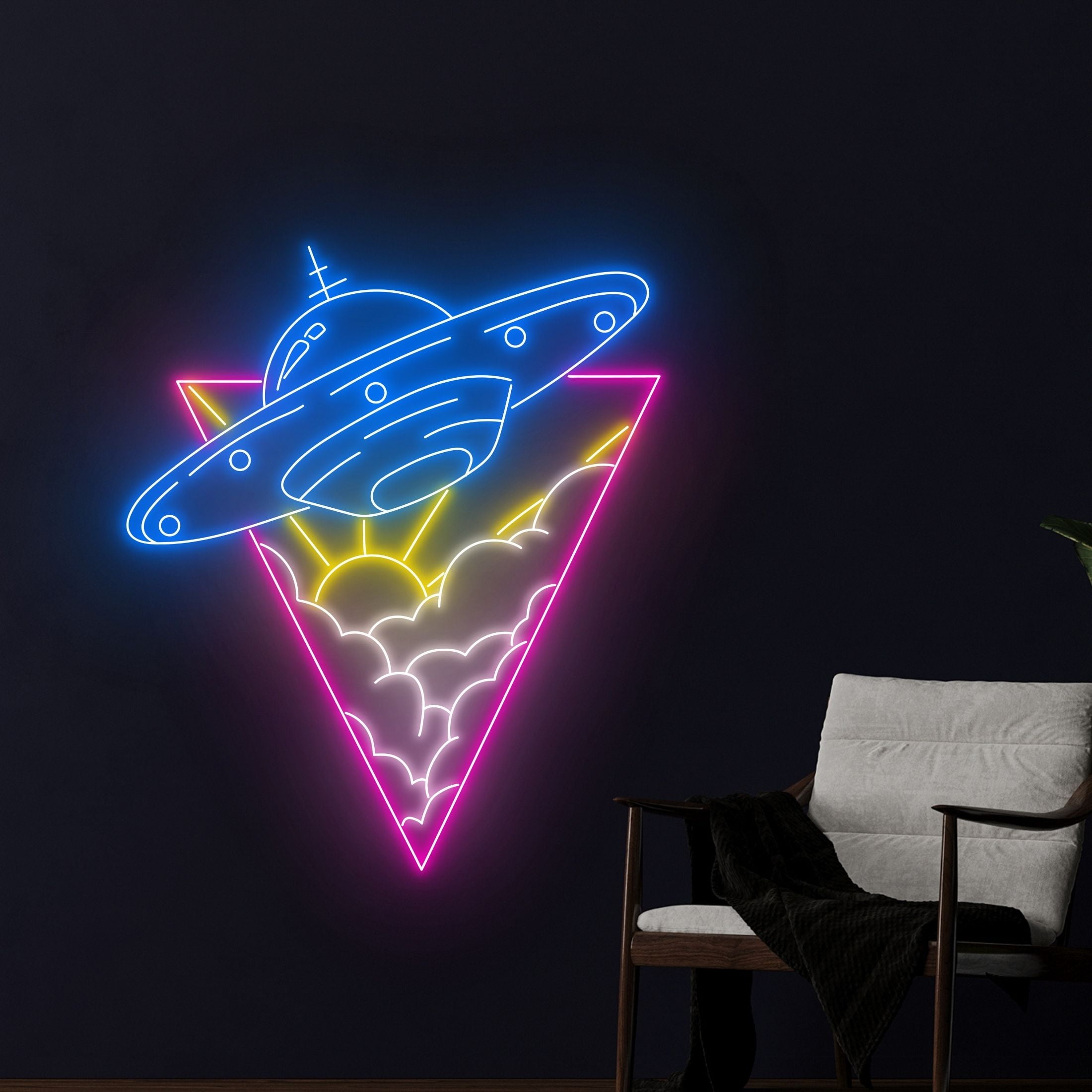 Handmadetneonsign Flying UFO Neon Sign, Flying UFO Neon Led Light Art ...