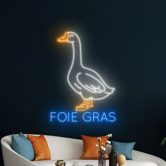 Handmadetneonsign Foie Gras Goose Neon Sign, Goose Duck Wall Art Decor ...