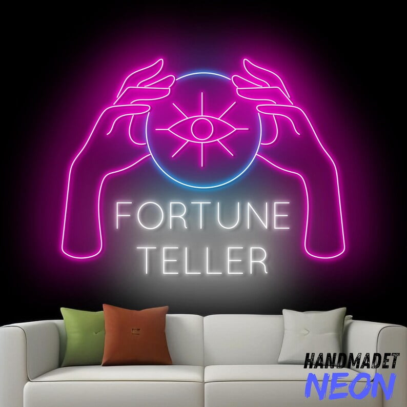 Handmadetneonsign Fortune Teller Neon Sign, Psychic Readings Led Sign ...
