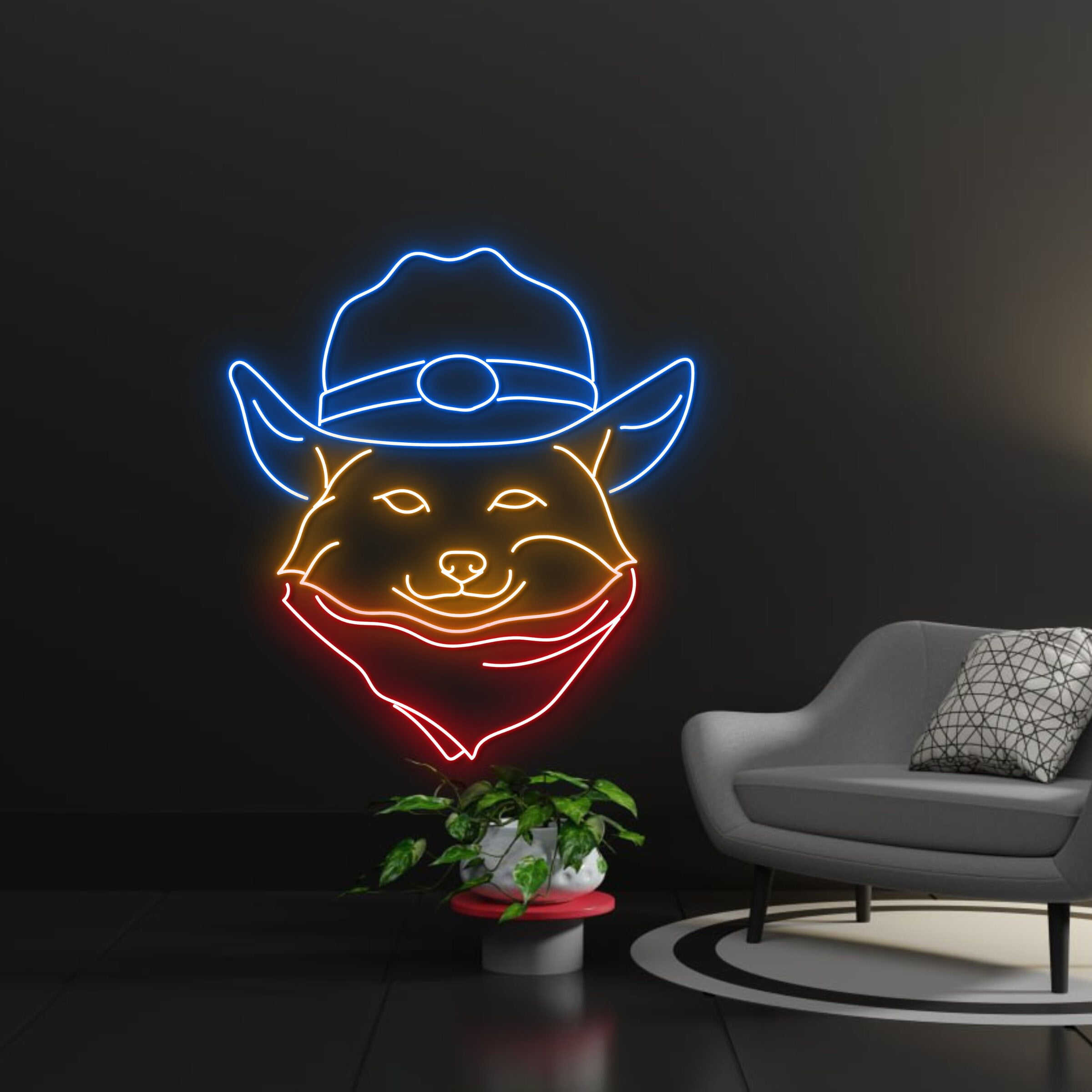 Handmadetneonsign Fox Cowboy Led Sign, Fox Cowboy Neon Sign, Wall Decor ...