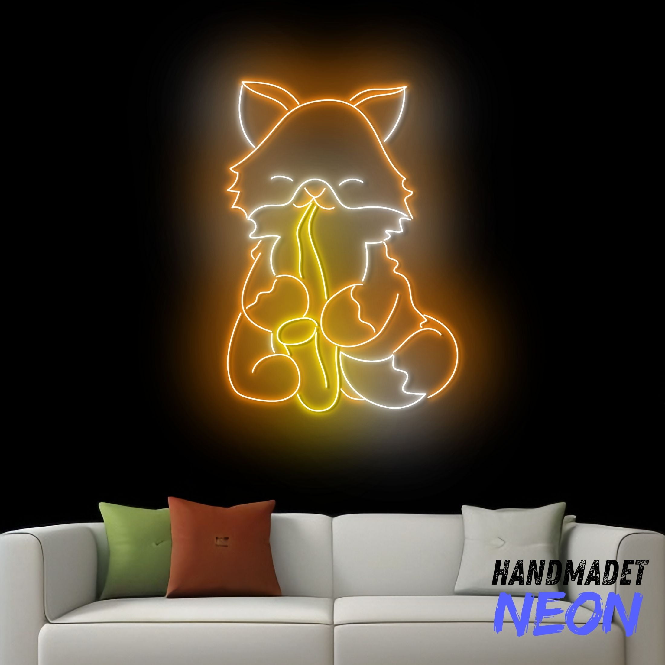 Handmadetneonsign Fox Saxophone Neon Sign, Fox Playing Saxophone Wall ...
