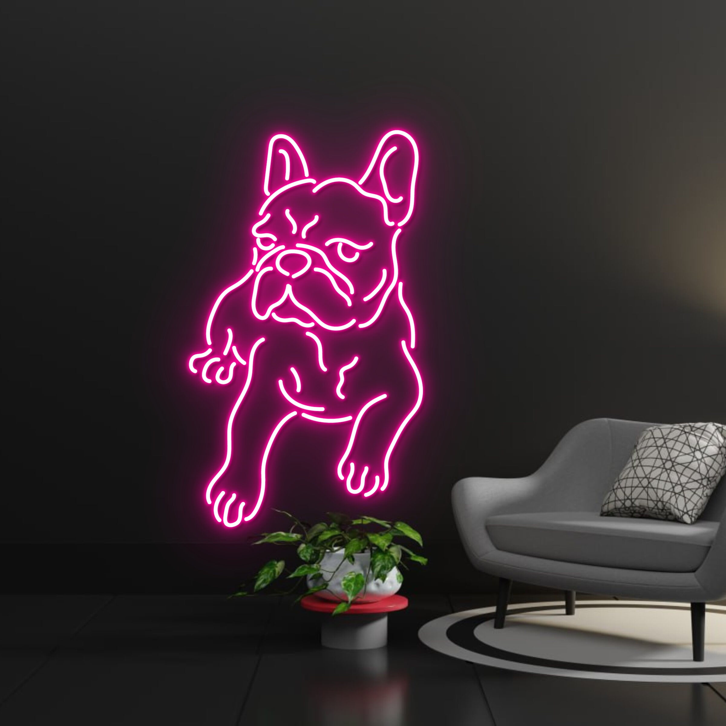 Handmadetneonsign French Bulldog Led Sign, French Bulldog Neon Sign ...