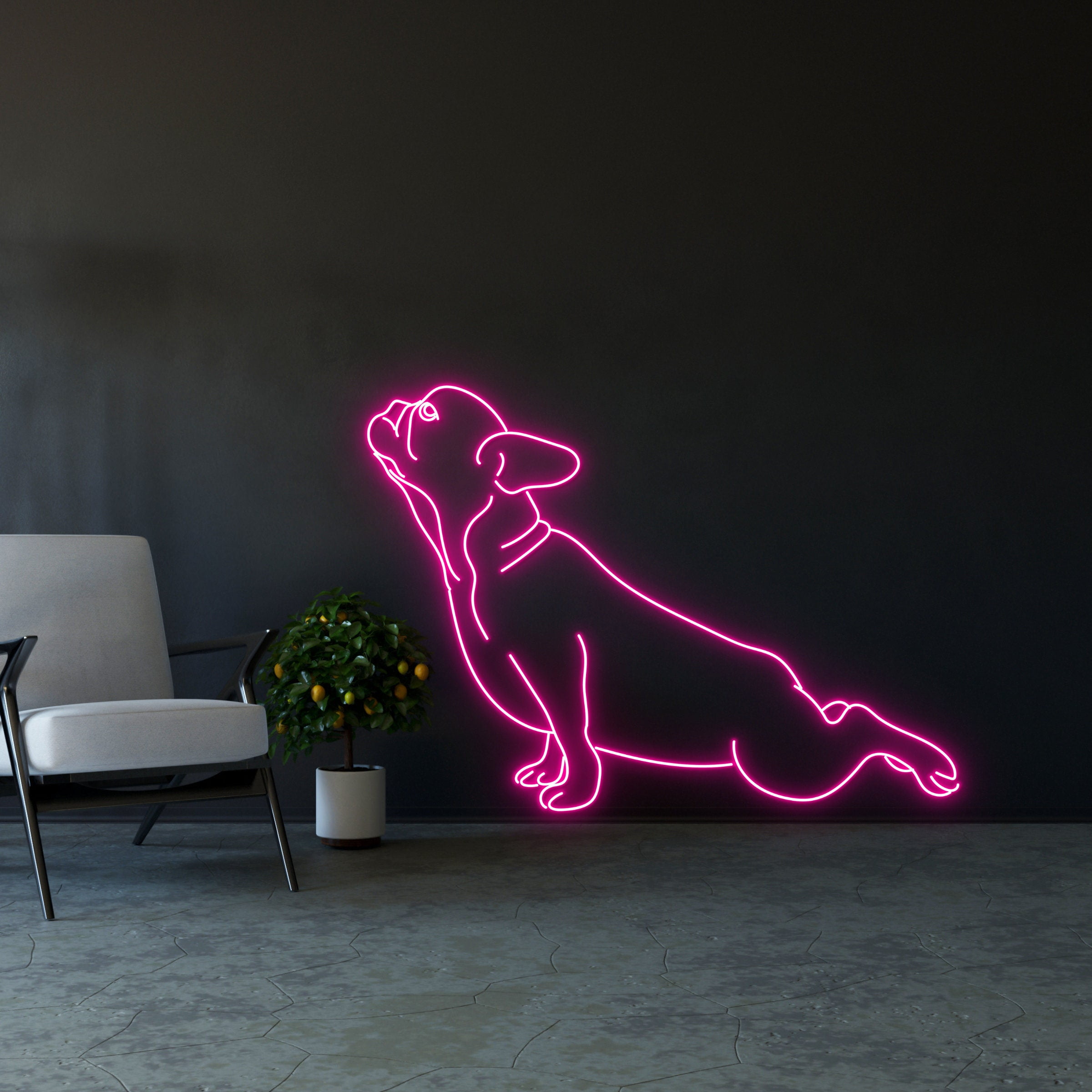 Handmadetneonsign French Bulldog Yoga Pose Neon Signs, French Bulldog ...