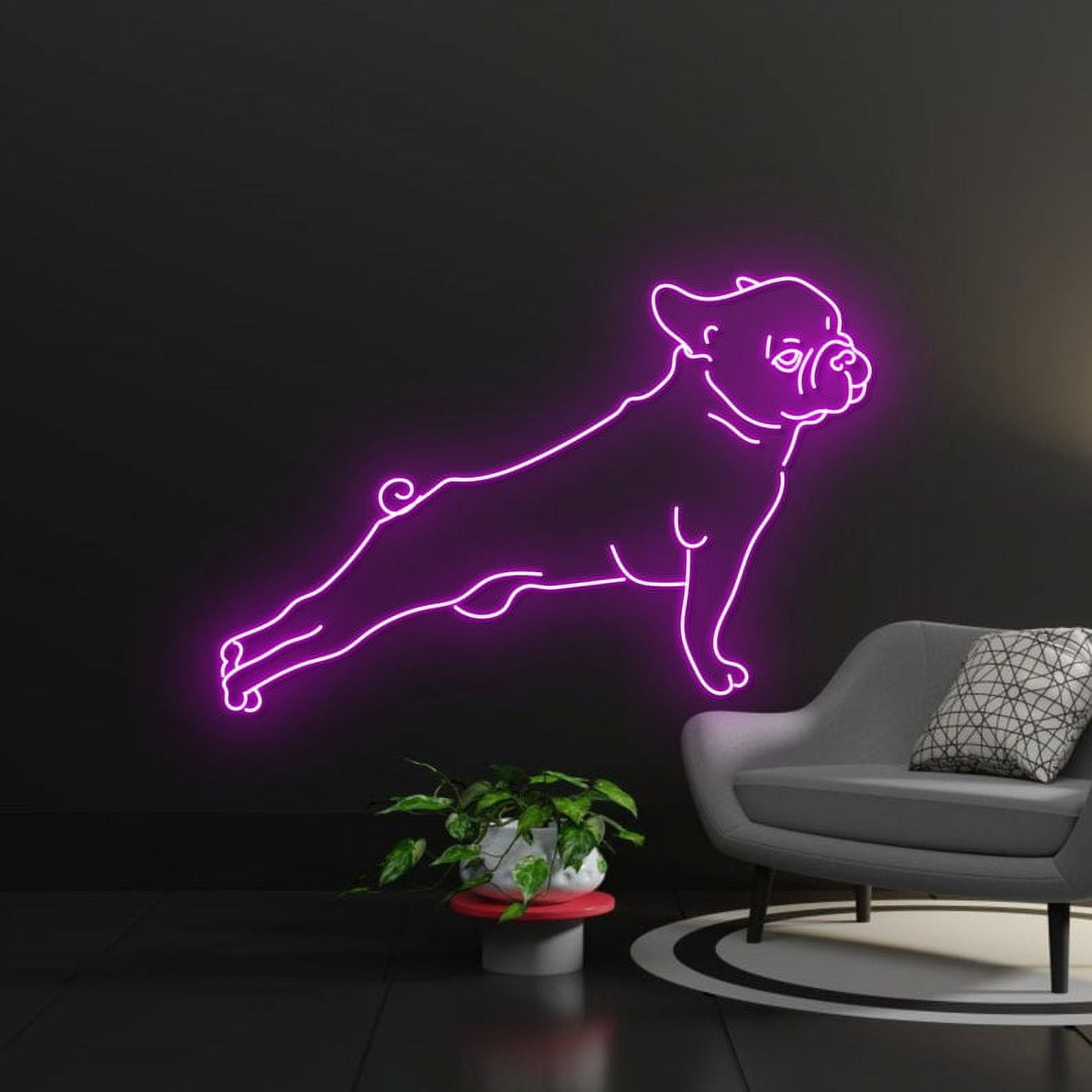 Handmadetneonsign French Bulldog Yoga Pose Neon Signs, French Bulldog ...