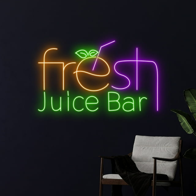 Handmadetneonsign Fresh Juice Bar Neon Sign, Juice Bar LED Light, Juice ...