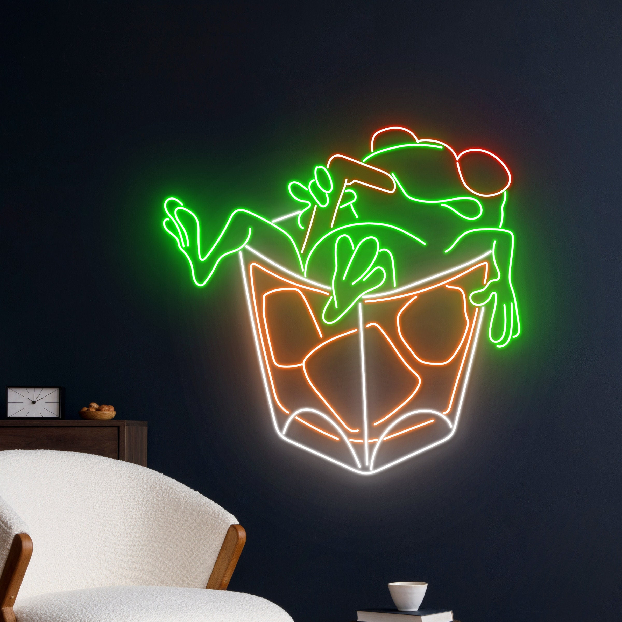 Handmadetneonsign Frog Cocktail Led Sign, Frog Drinking Neon Light ...