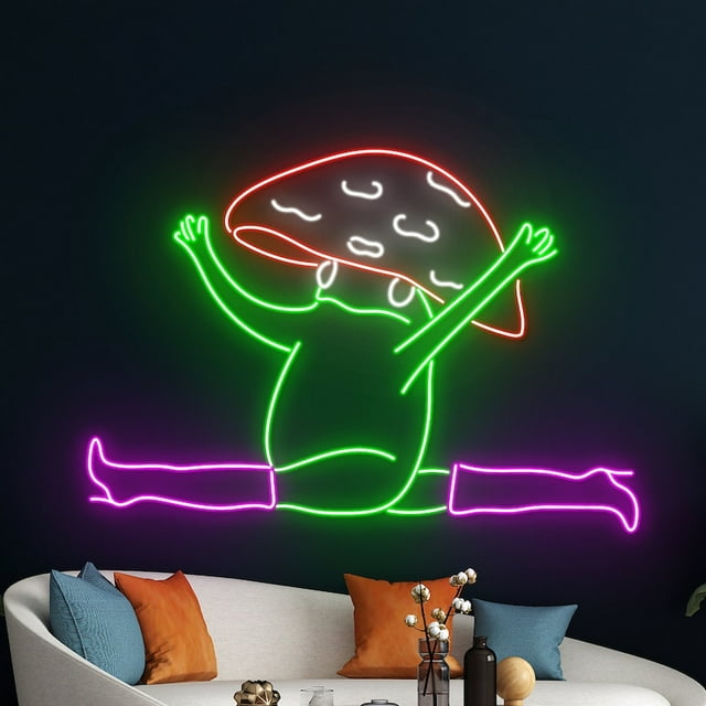 Handmadetneonsign Frog Mushroom Neon Sign, Mushroom Frog Led Light ...