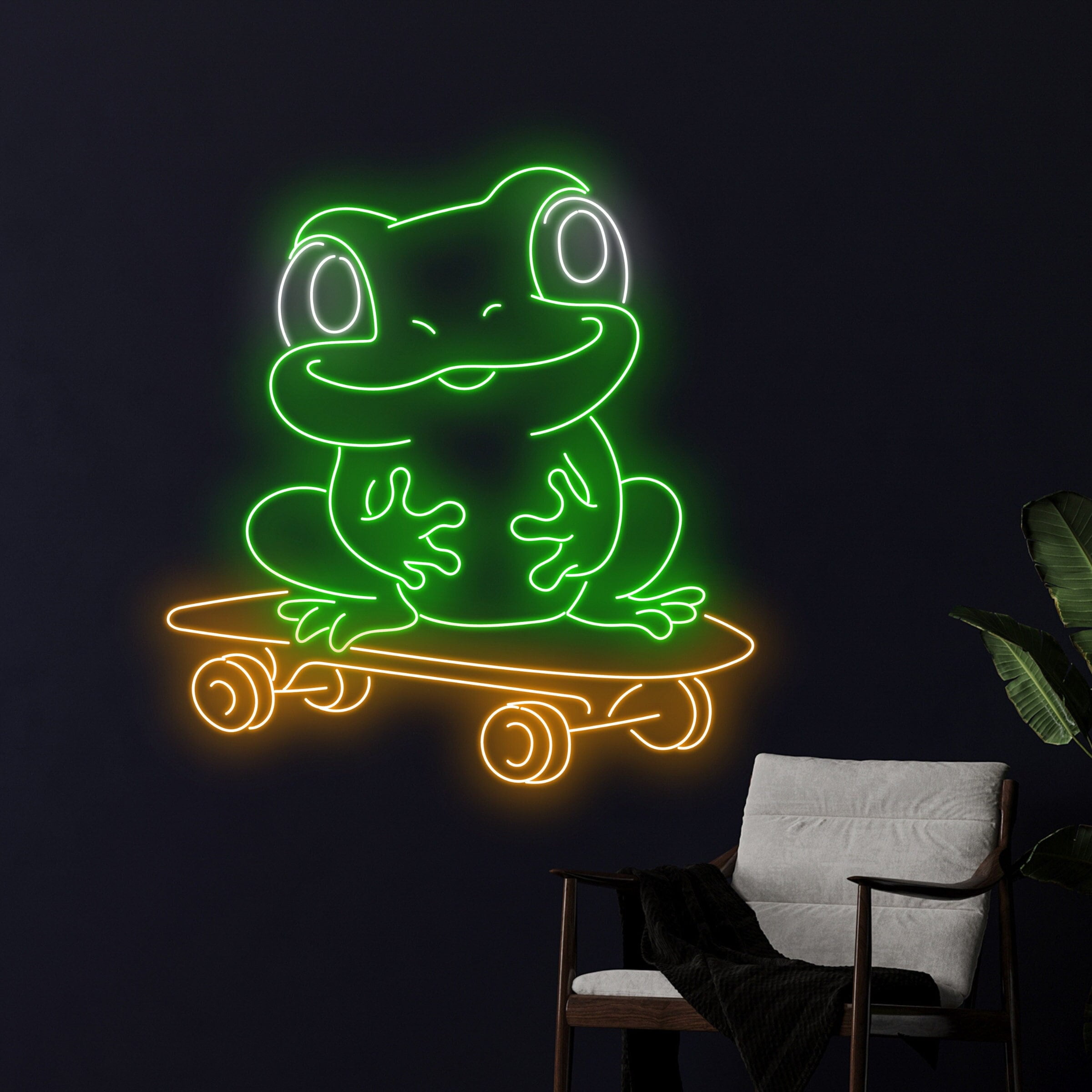Handmadetneonsign Frog Skateboarding Neon Sign, Skateboard Frog Led ...