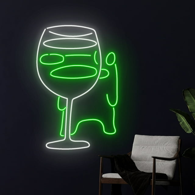 Handmadetneonsign Frog Wine Glass Neon Light, Frog Wine Glasses Led ...