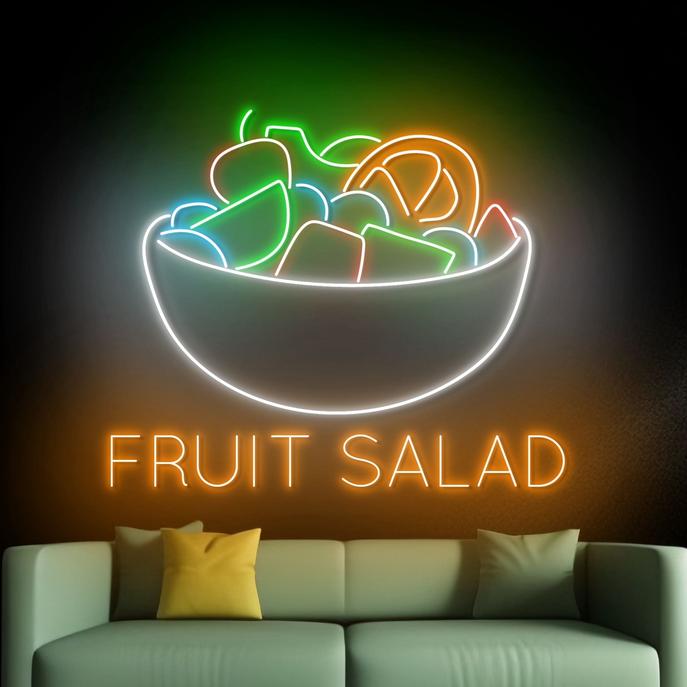 Handmadetneonsign Fruit Salad Neon Sign, Salad Wall Art Decor, Salad ...