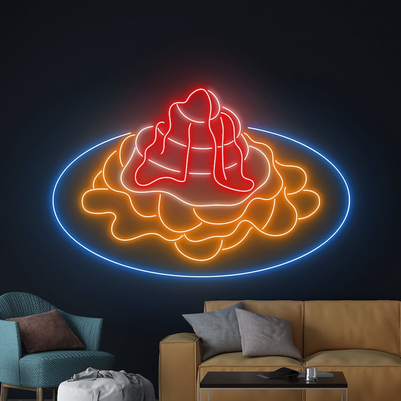 Handmadetneonsign Funnel Cake Neon Sign, Funnel Baking Wall Art Decor ...