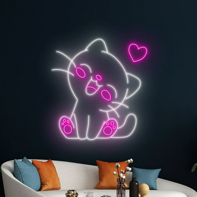 Handmadetneonsign Funny Cat Led Sign, Cat Led Light, Cat Neon Sign, Cat ...