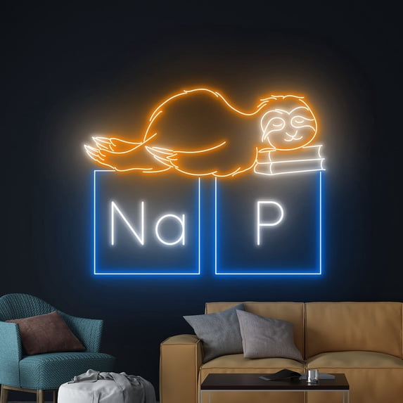 Handmadetneonsign Funny Chemistry Sloth Neon Sign, Sloth Wall Art Decor ...