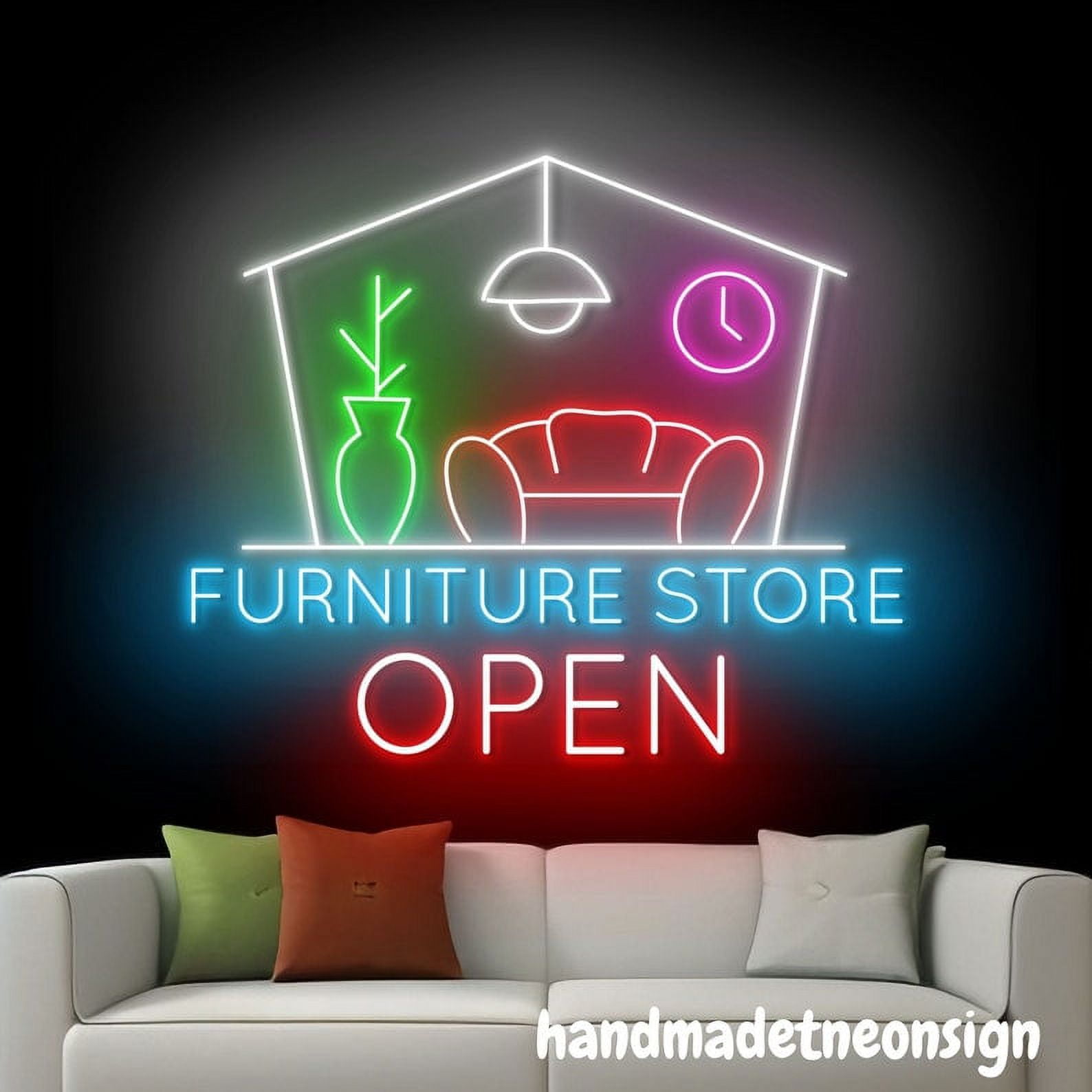 Handmadetneonsign Furniture Store Open Neon Wall Sign, House Wall Art ...