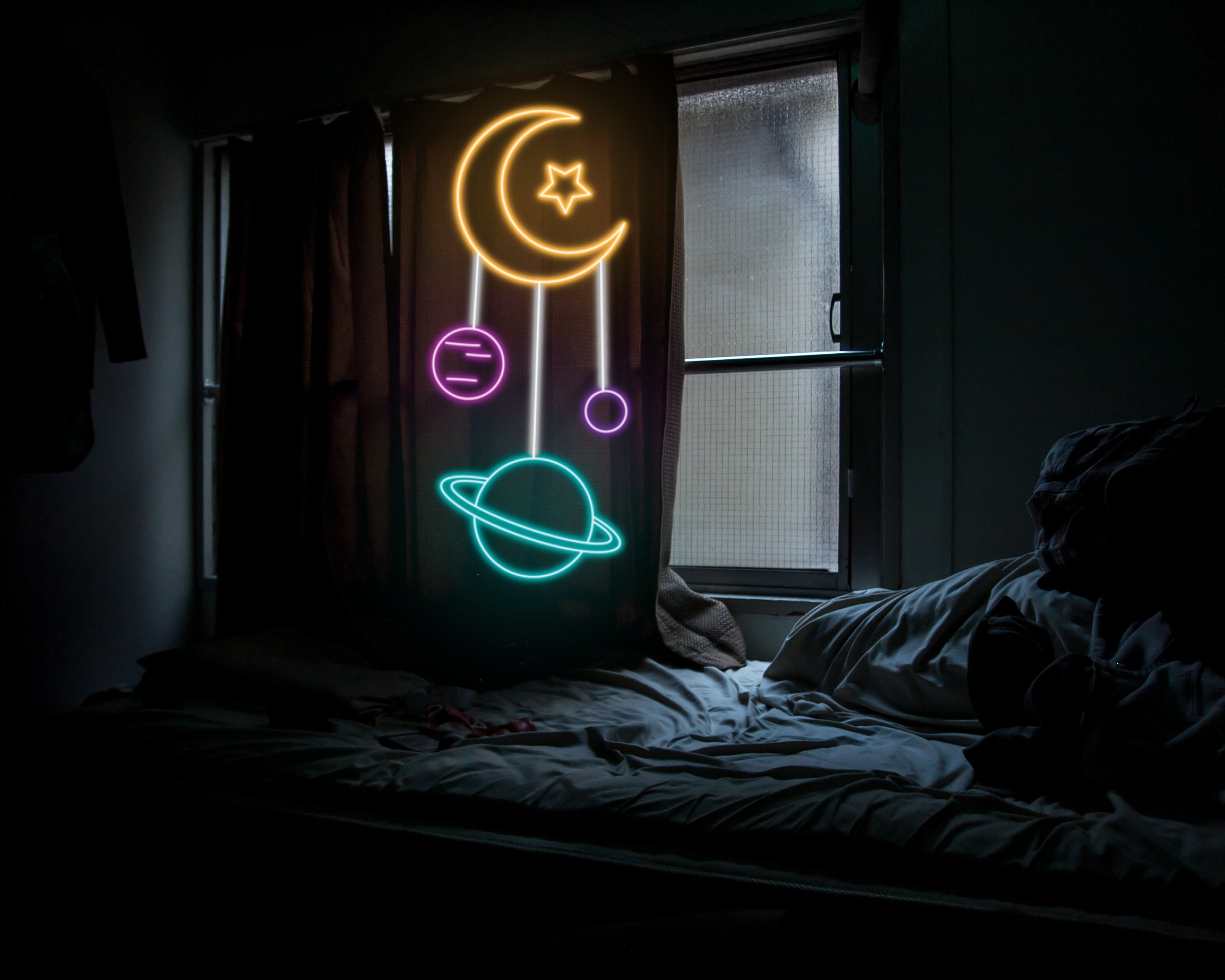 Handmadetneonsign Galaxy Led Sign, Star Neon Sign, Wall Decor, Planet ...