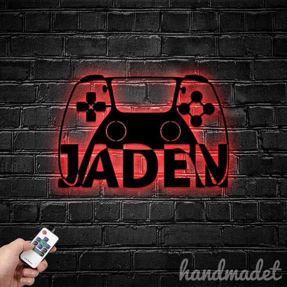 Handmadetneonsign Game Controller Metal Wall Art Light, Game Controller ...