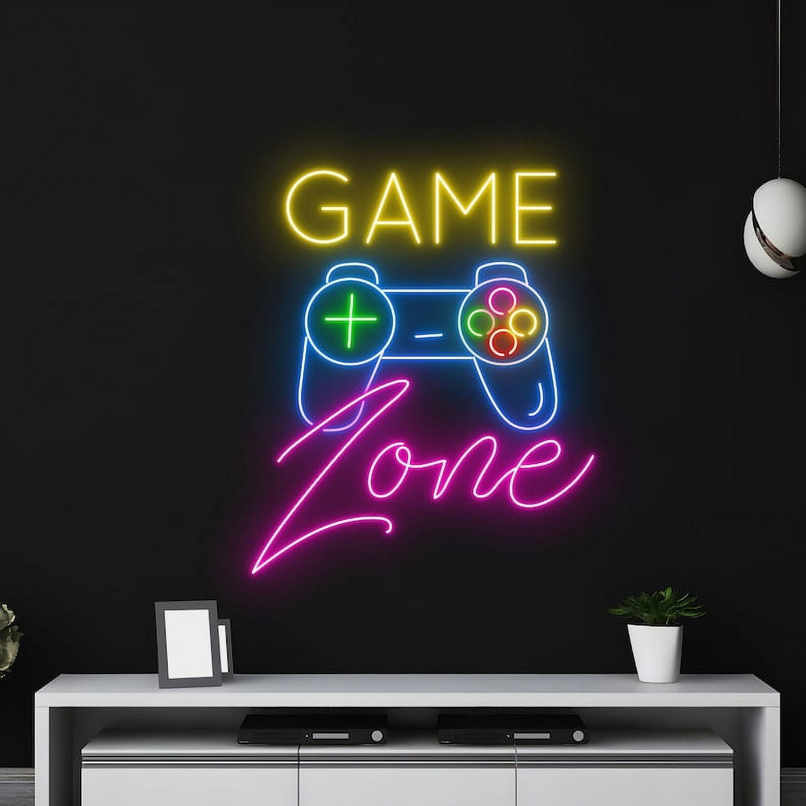 Handmadetneonsign Game Zone Neon Sign, Game Controller Neon Led Wall ...