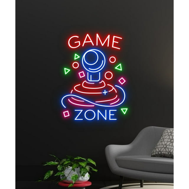Handmadetneonsign Game zone Neon Sign, Game room Led Sign, Game Led ...