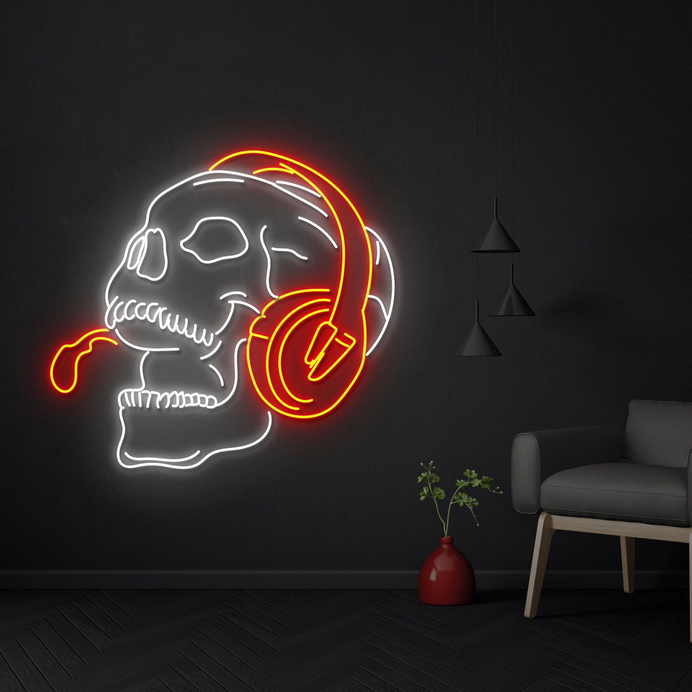 Handmadetneonsign Gamer Skull Led Neon Sign, Skull Neon Sign, Skull Art ...