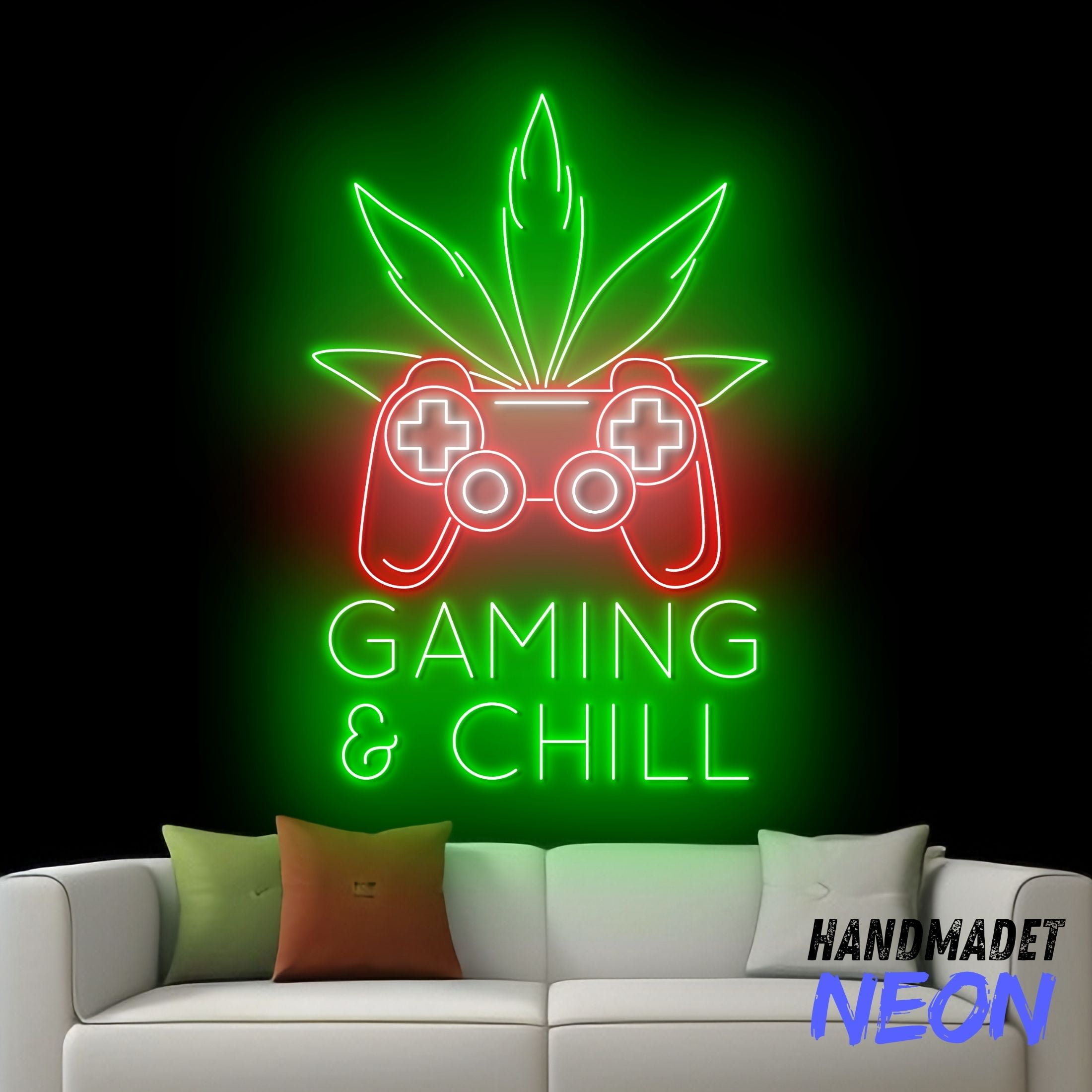 Handmadetneonsign Gaming And Chill Neon Sign, Gamer Led Sign, Game Bar ...