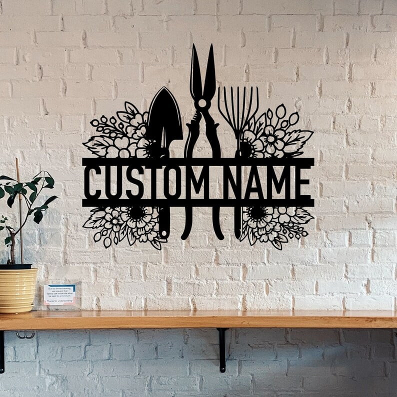 Handmadetneonsign Garden Tools Metal Wall Art Light, Garden Tools Metal ...