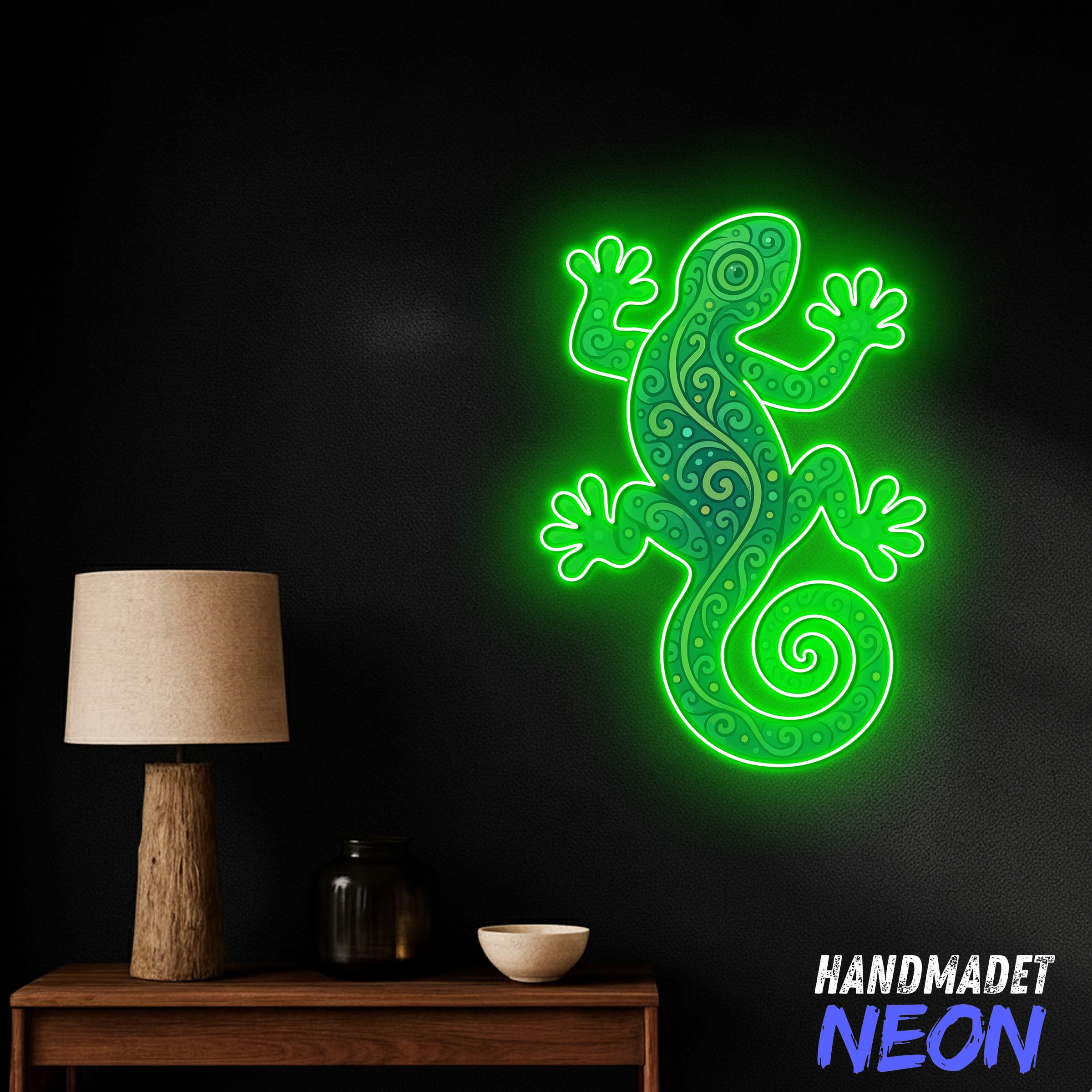 Handmadetneonsign Gecko Neon Sign, Home Wall Decor, Man Cave Decor ...