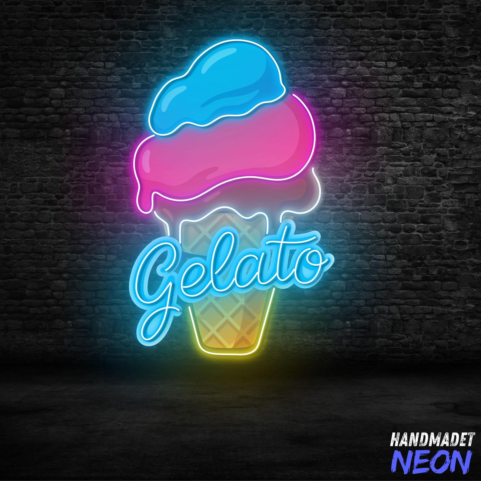 Handmadetneonsign Gelato Neon Sign For Dessert Shop Wall Decor ...