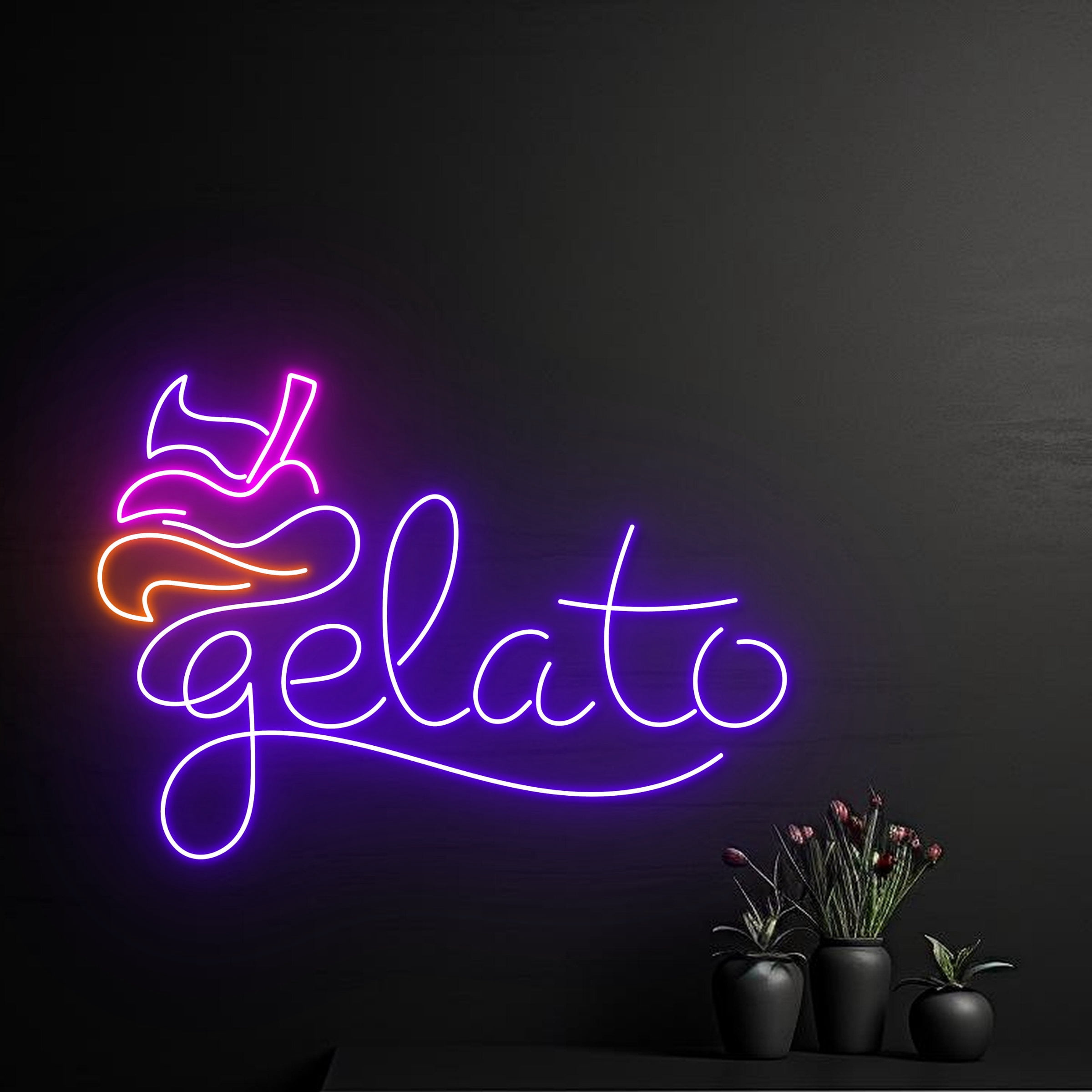 Handmadetneonsign Gelato Neon Sign, Gelato Led Lights, Gelato Neon ...