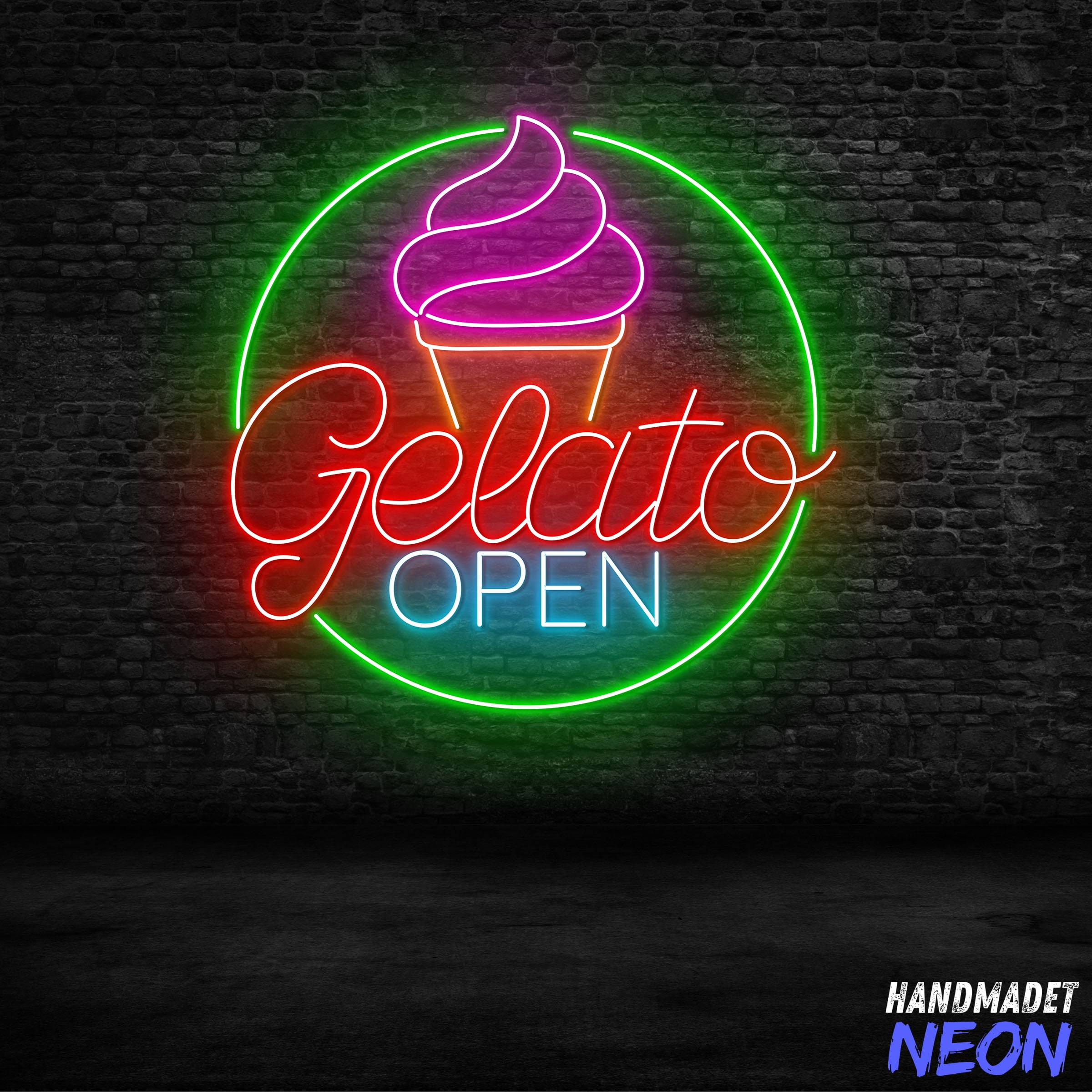 Handmadetneonsign Gelato Open Neon Sign, Ice Cream Shop Decor, Gelato ...