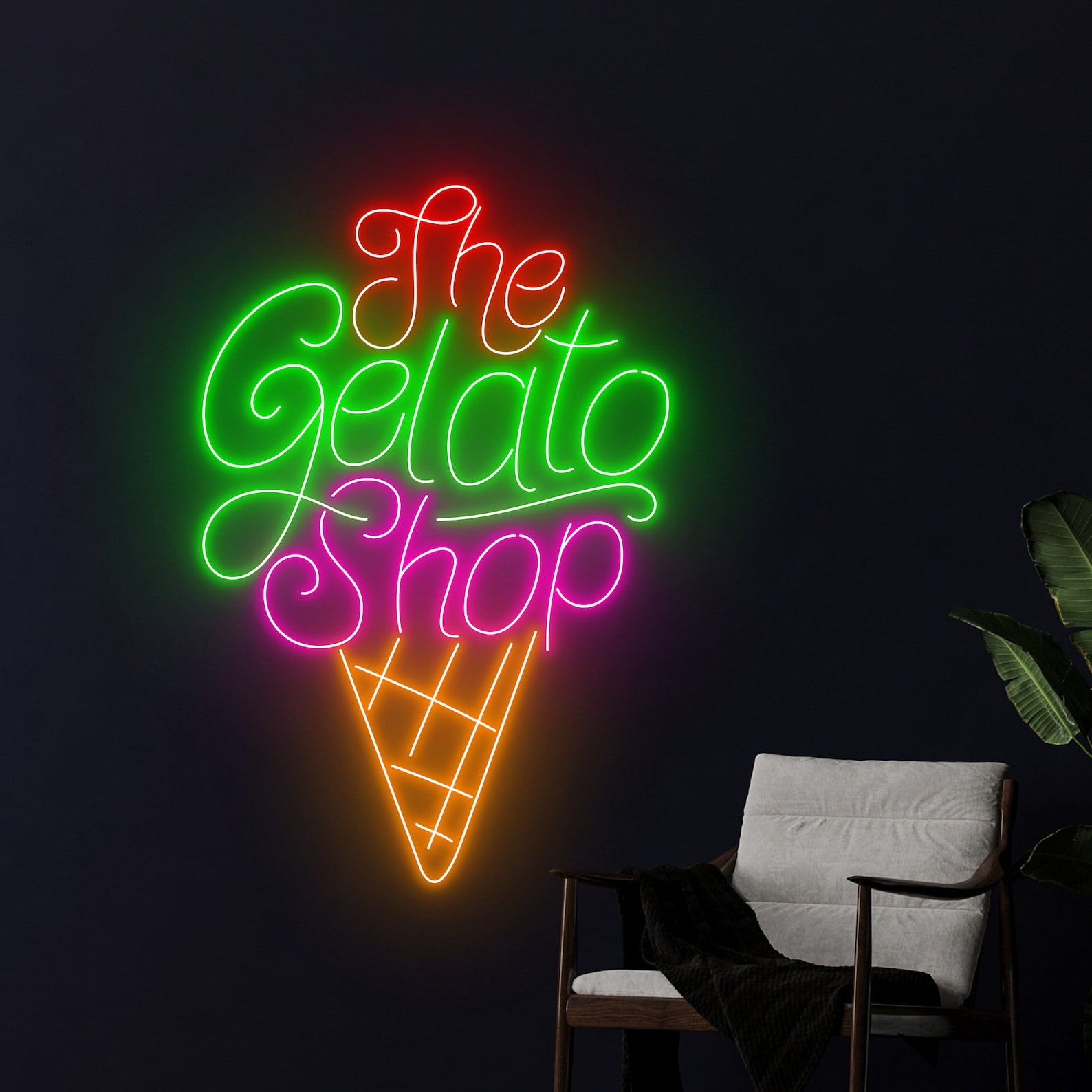 Handmadetneonsign Gelato Shop Neon Sign, Ice Cream Dessert LED Wall ...