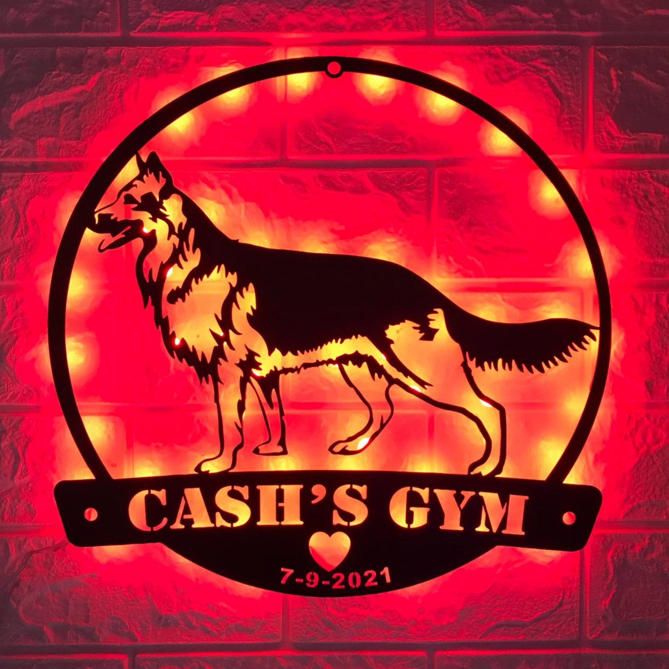 Handmadetneonsign German Shepherd Metal Dog Wall Art Light, German ...