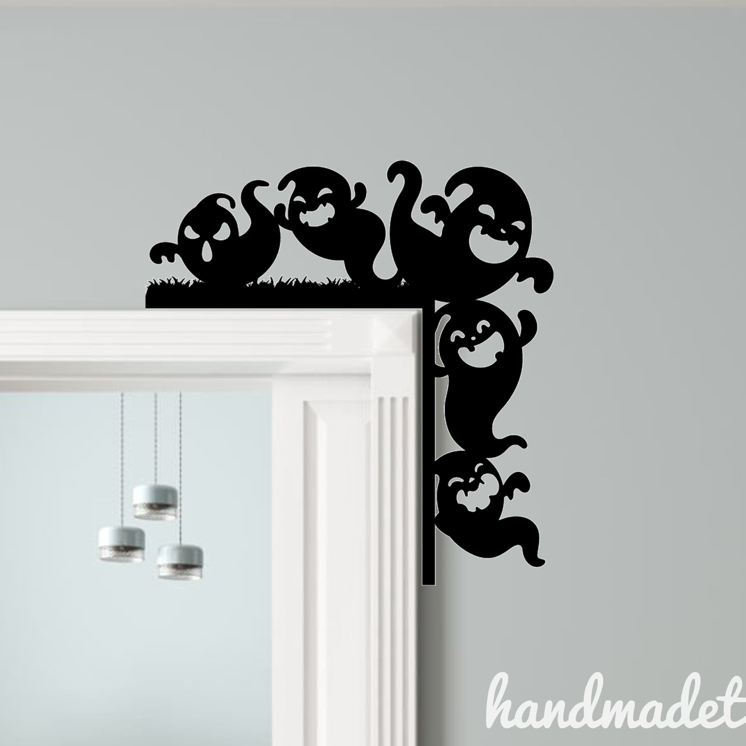 Handmadetneonsign Ghost Door Corner Sign, Ghost Metal Door Topper ...