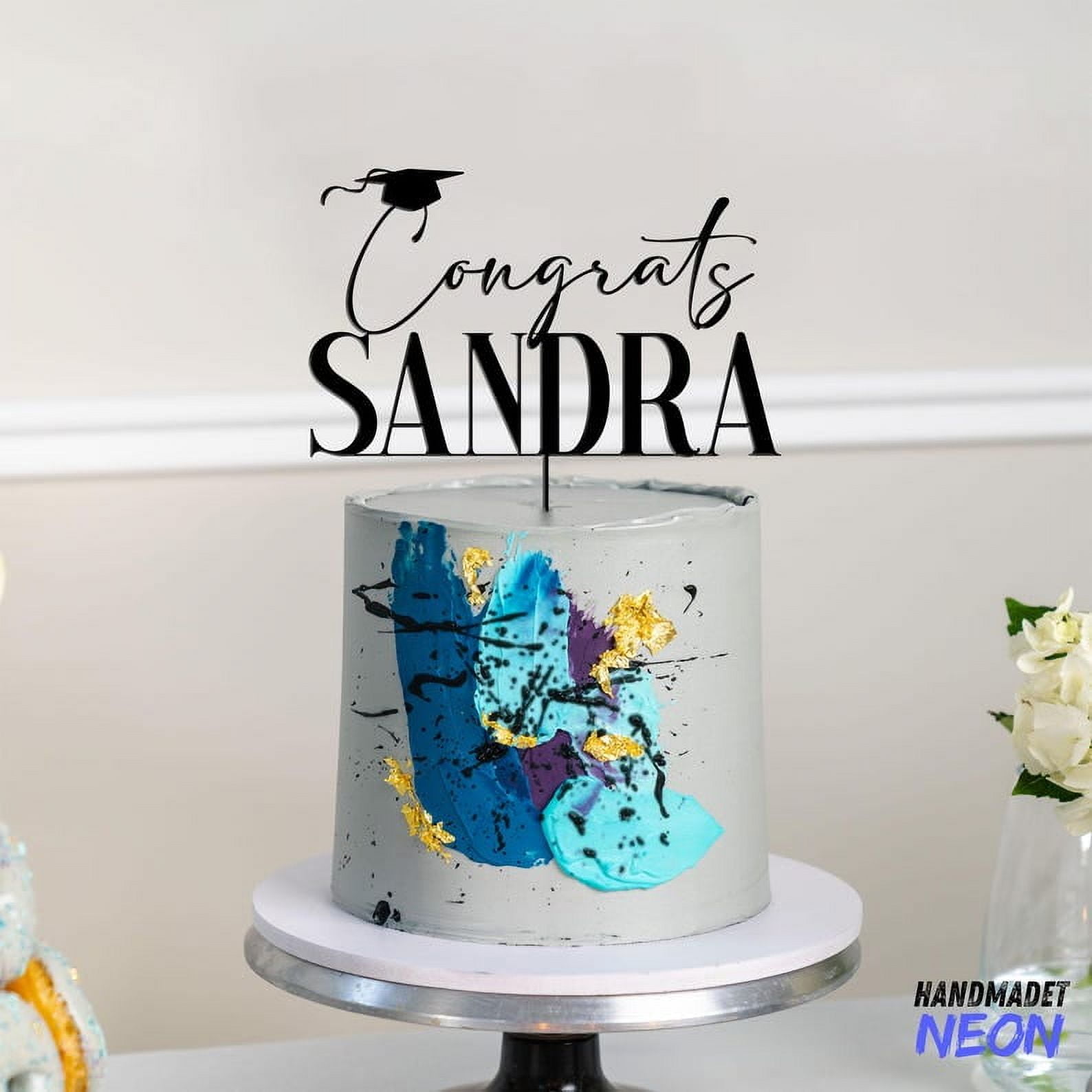 Handmadetneonsign Gift Graduation Cake Topper 2025, Cake Topper For ...