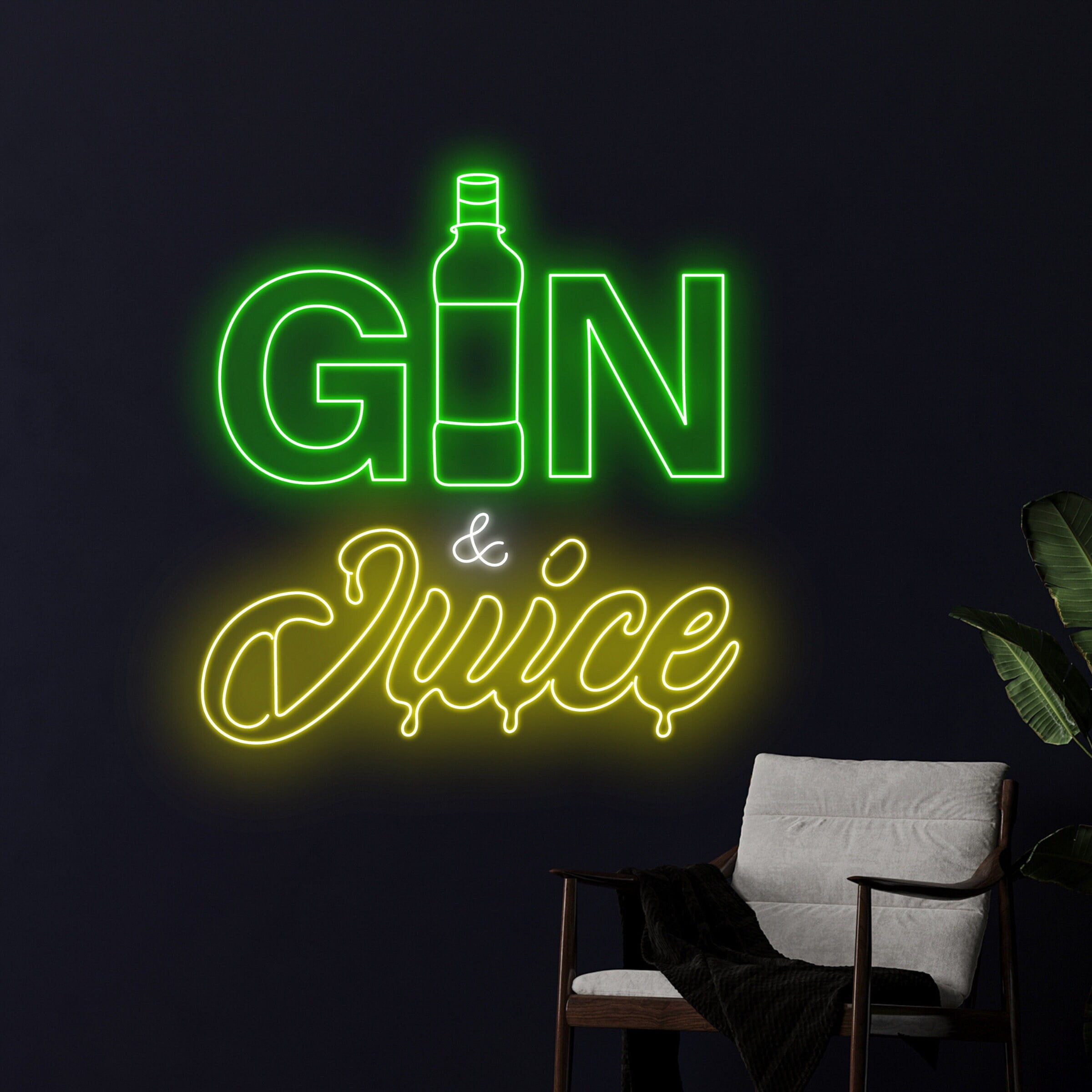 Handmadetneonsign Gin & Juice Neon Sign, Gin And Juice LED Light, Gin ...