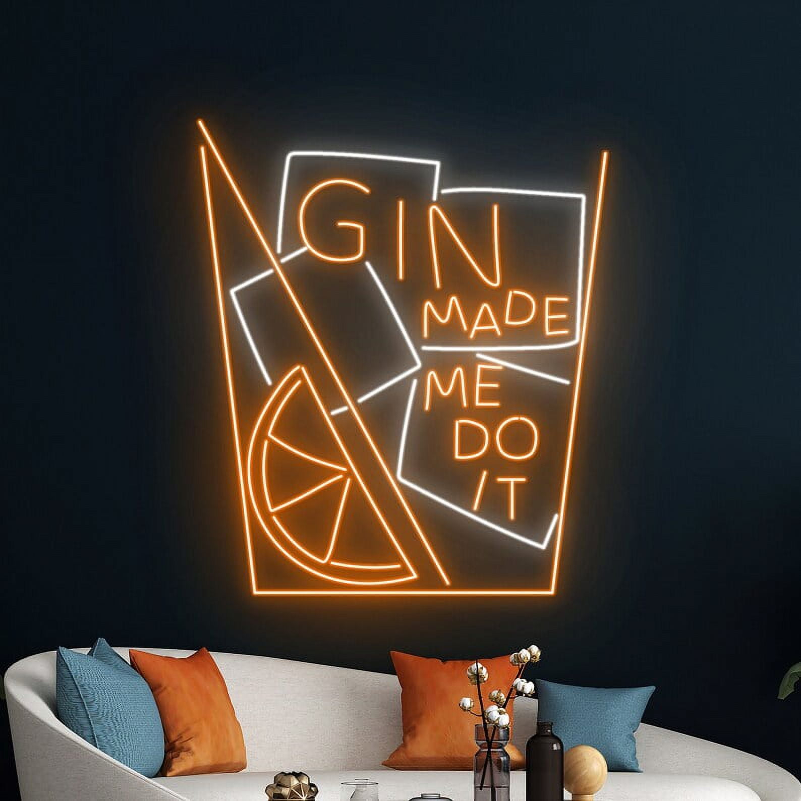 Handmadetneonsign Gin Made Me Do It Neon Sign, Let The Fun Begin LED ...