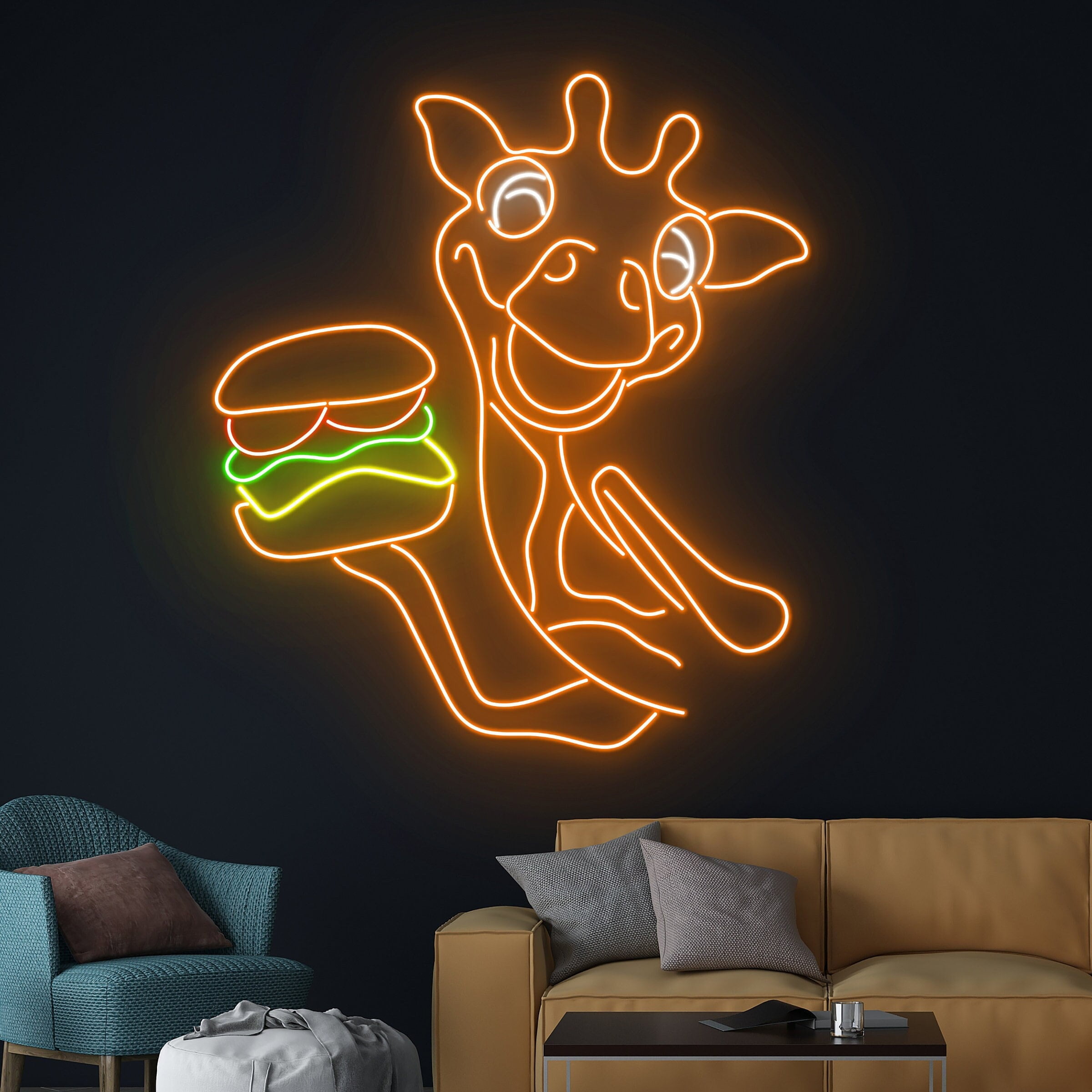 Handmadetneonsign Giraffe Eating Burger Neon Sign, Burger Giraffe Neon ... Handmadetneonsign Giraffe Eating Burger Neon Sign, Burger Giraffe Neon ...