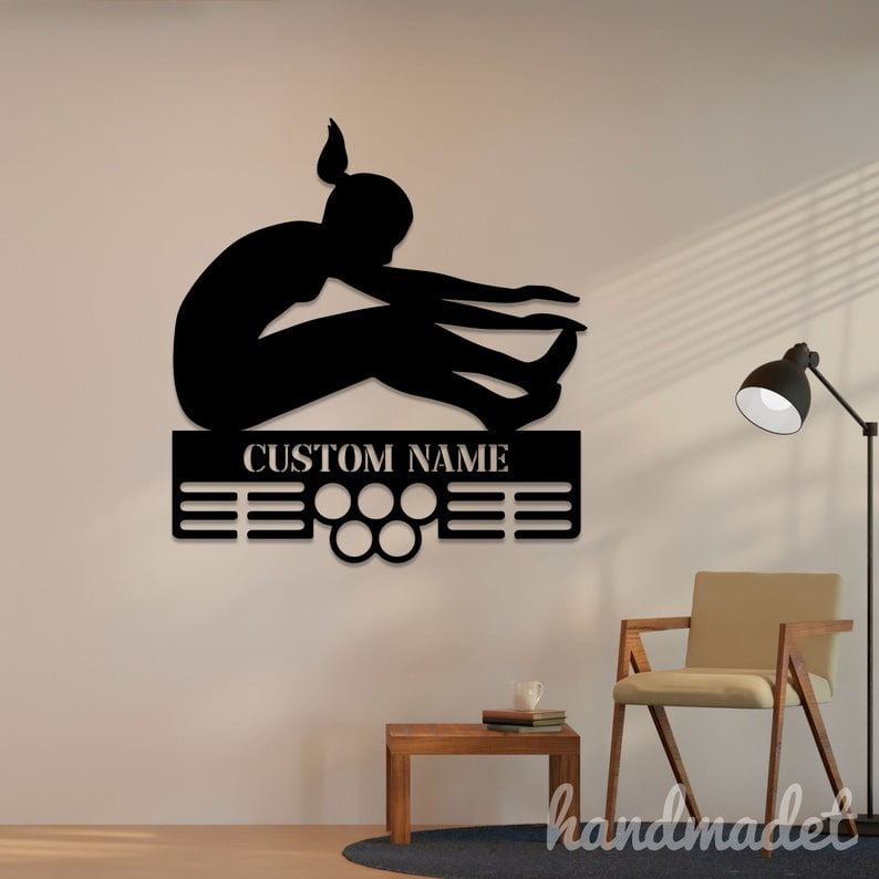 Handmadetneonsign Girl Long Jump Medal Hanger, Coach Award Display ...