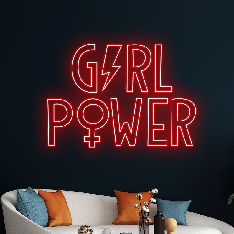 Handmadetneonsign Girl Power Neon Light, Girl Line Neon Sign, Girl Led ...