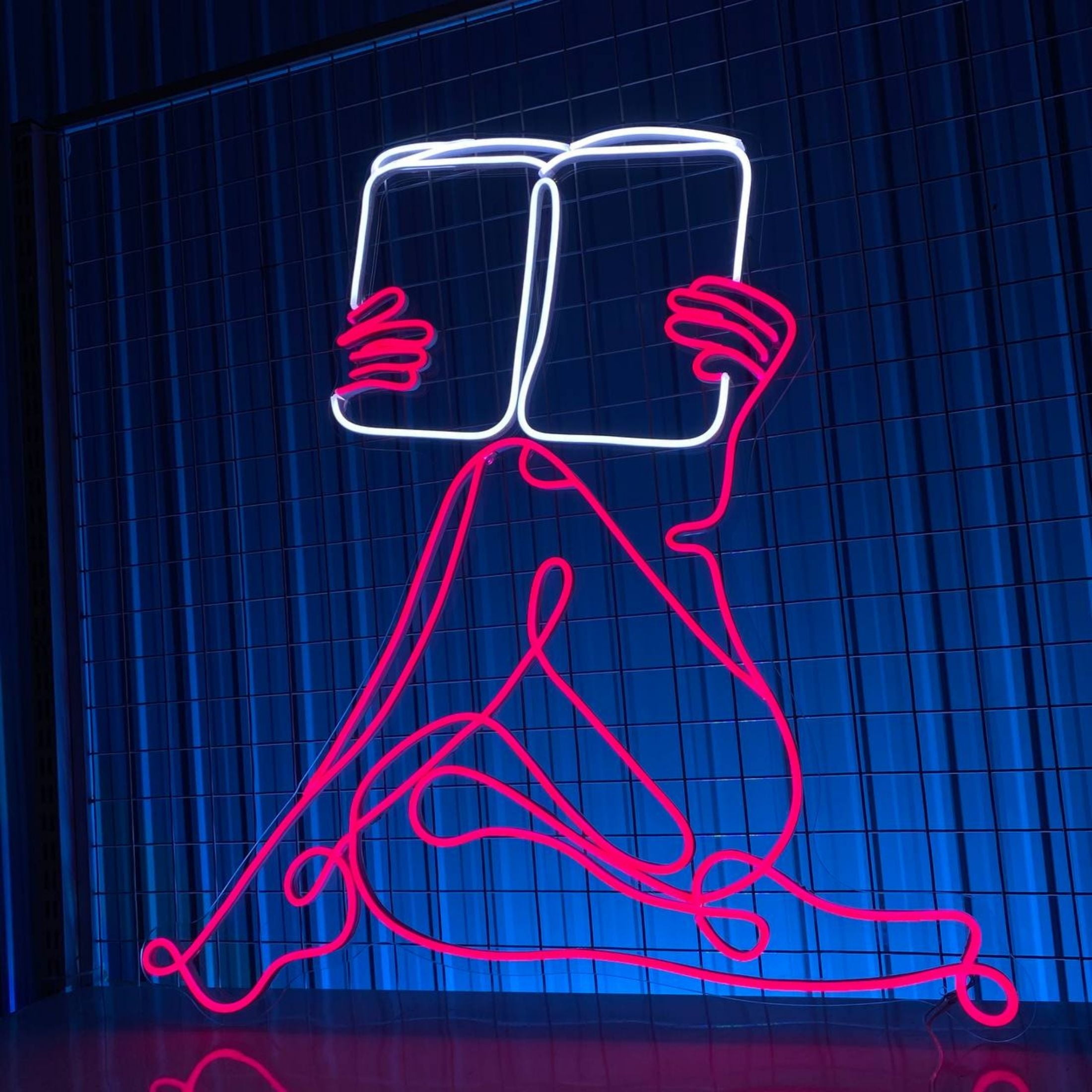 Handmadetneonsign Girl Reading Book Neon Sign, Motivational Quotes Wall ...