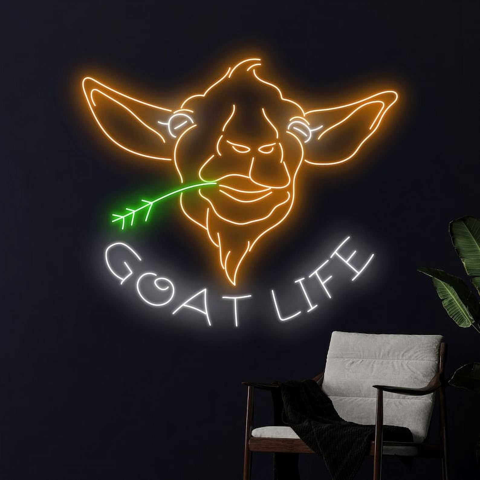 Handmadetneonsign Goat Life Neon Sign, Goat Led Sign, Goat Life Led ...